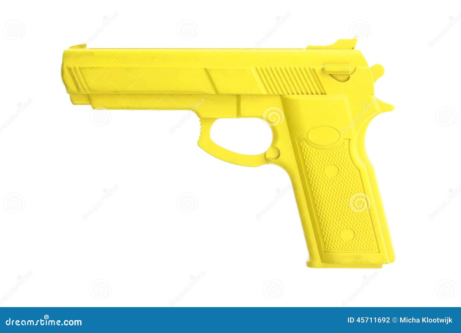 Yellow Training Gun Isolated on White Stock Photo - Image of cocked ...