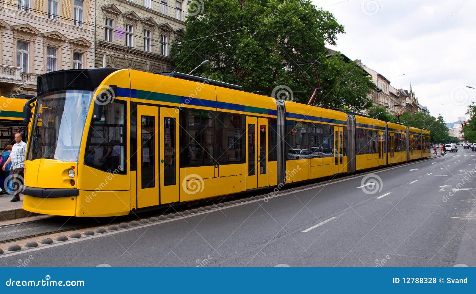 Yellow tram stock photo. Image of electricity, metro - 12788328