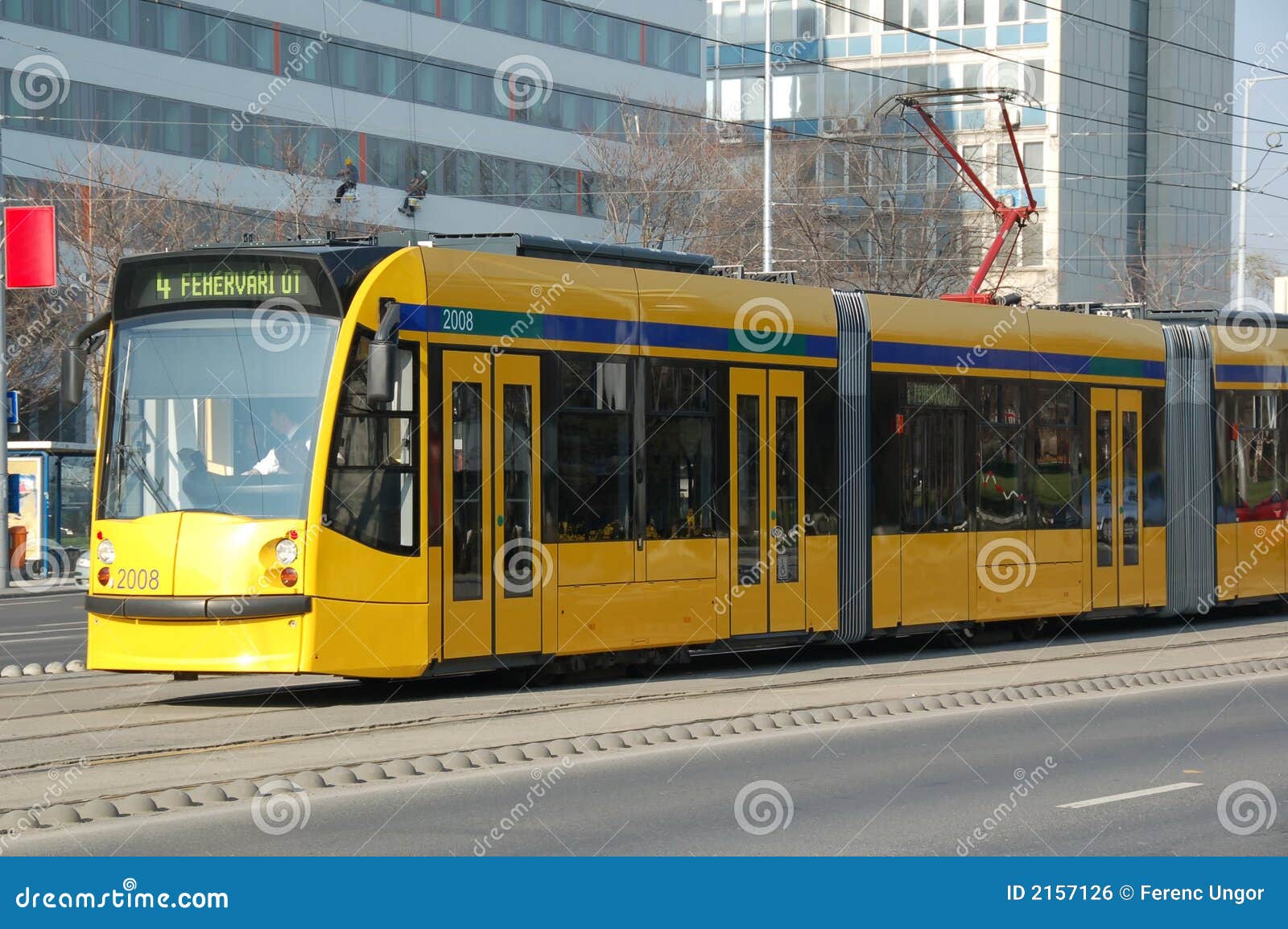 Yellow tram stock photo. Image of combino, stop, city - 2157126