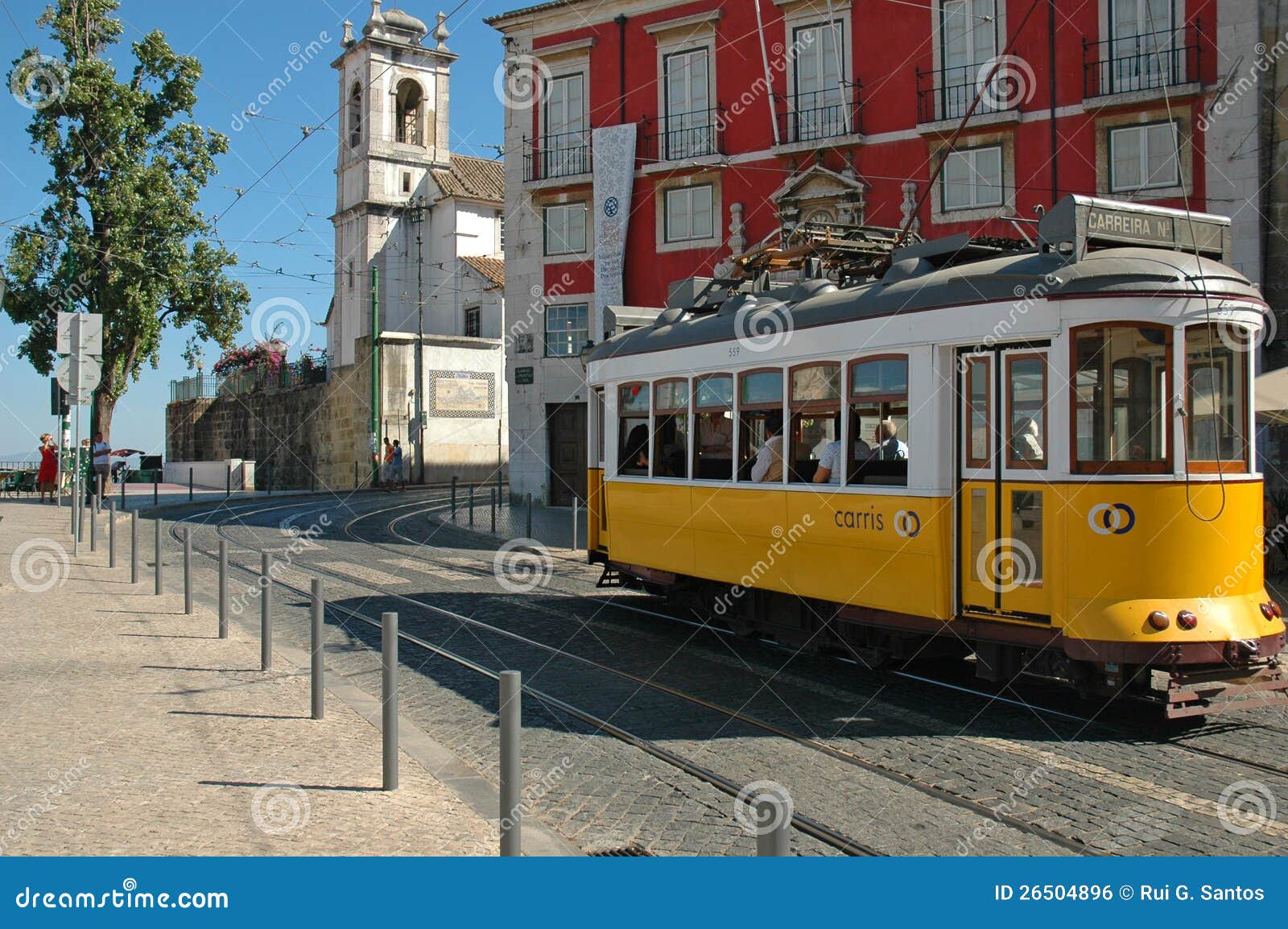 Yellow Tram in Lisbon editorial photo. Image of sloping - 26504896