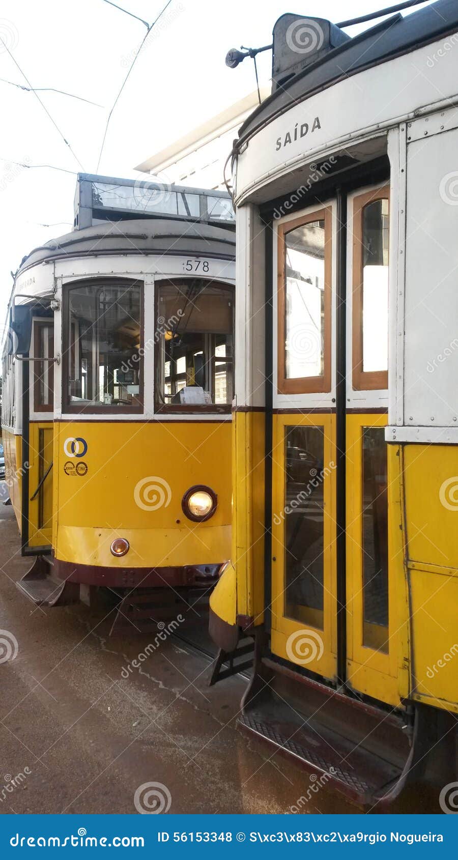 Yellow trams editorial stock photo. Image of yellow, transport - 56153348