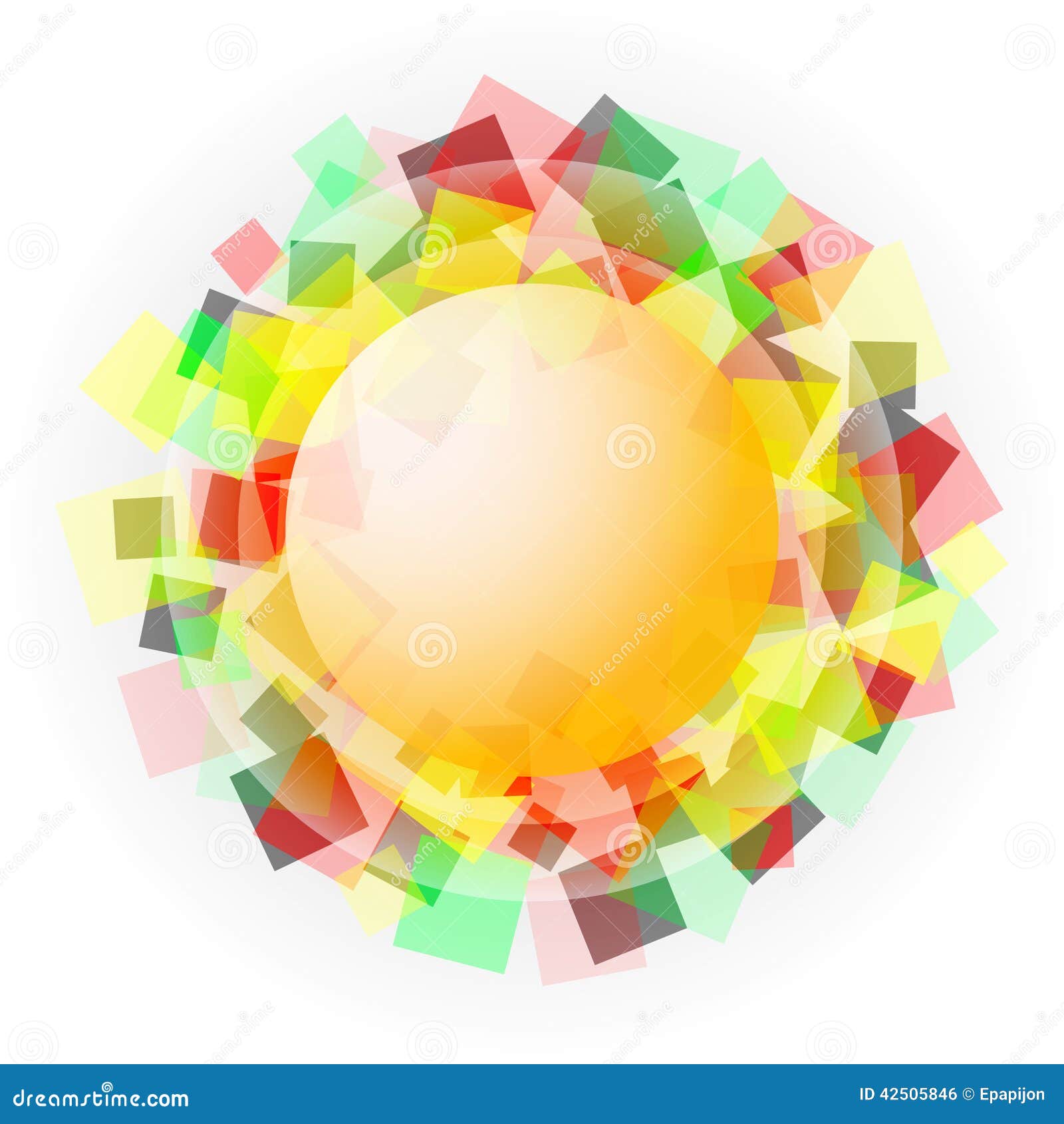 Yellow Translucent Sphere with Colored Squares Stock Vector ...