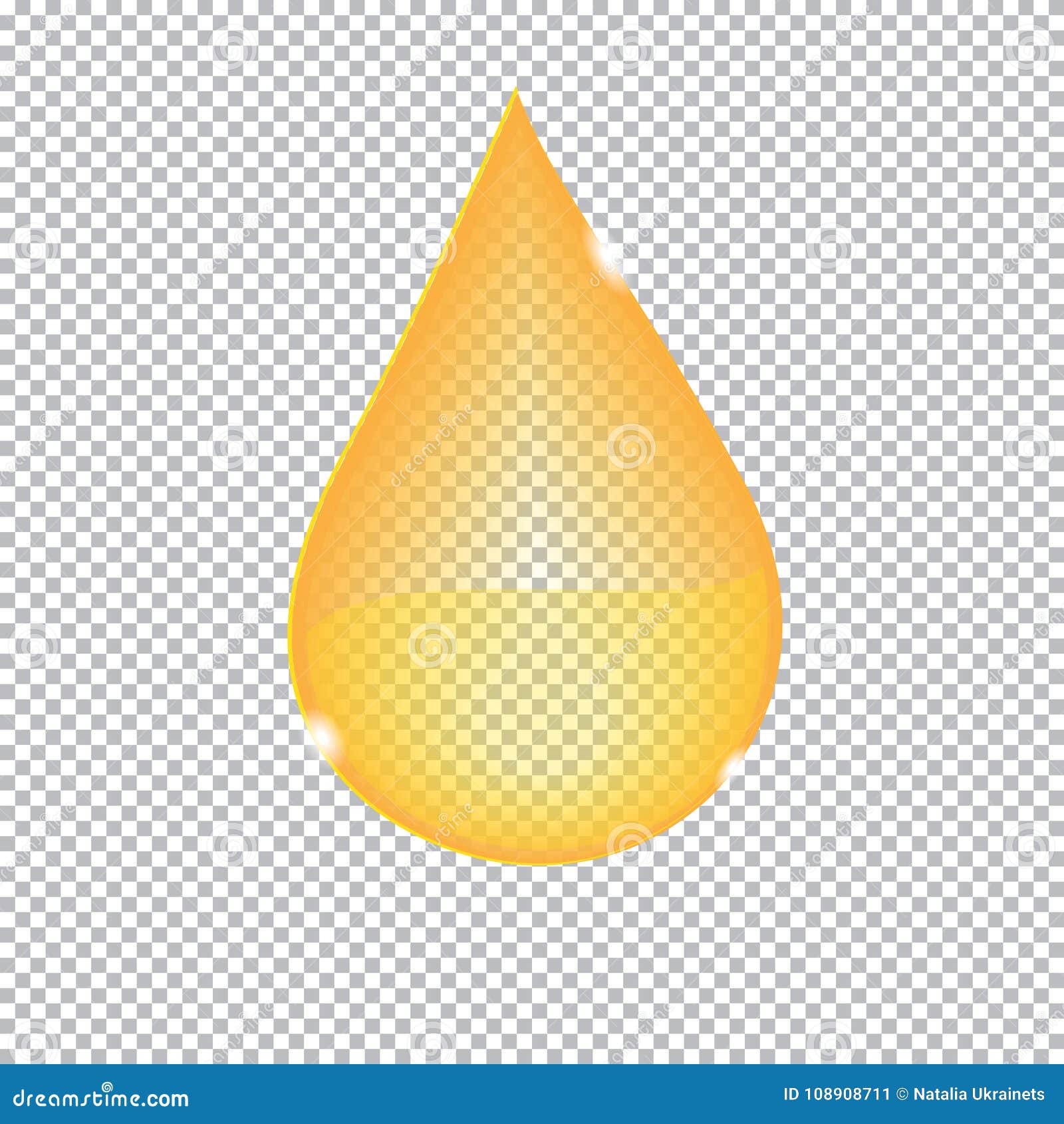 Yellow transparent drop stock vector. Illustration of oill - 108908711