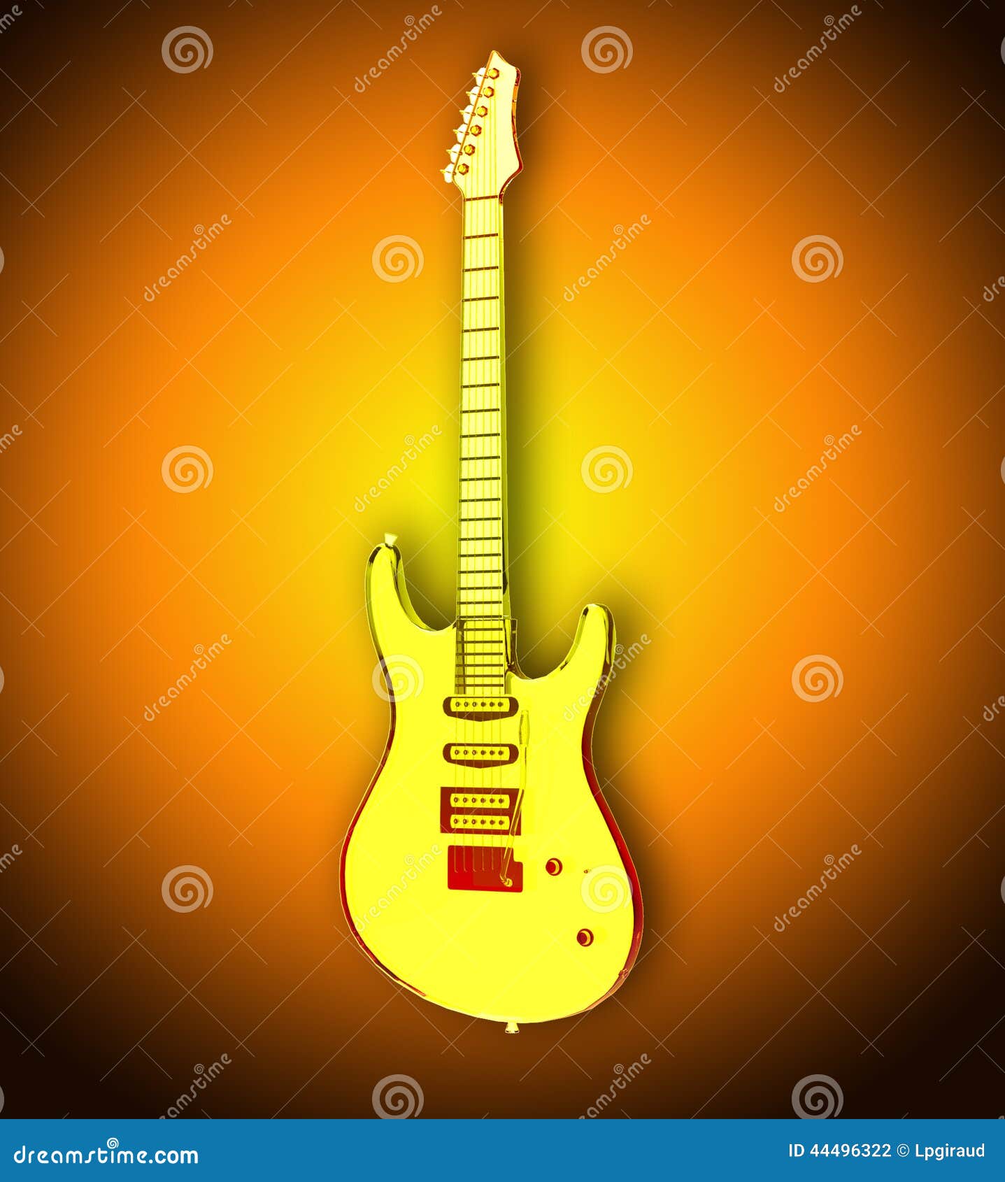 Yellow transparent guitar stock illustration. Illustration of concept ...