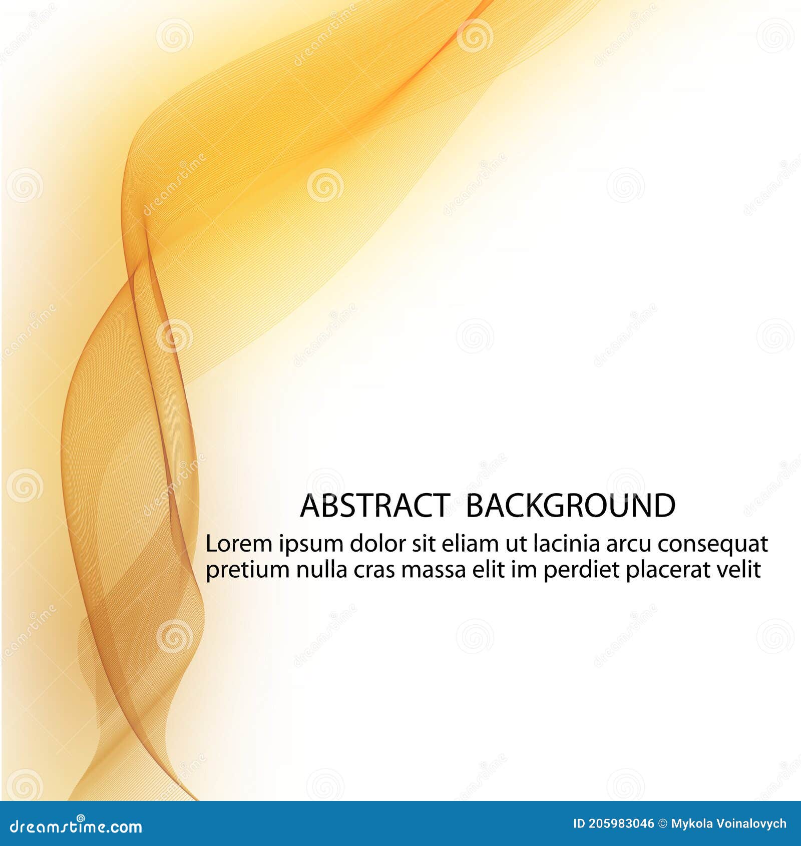 Yellow Transparent Vertical Wave with Shadow on White Background Stock ...