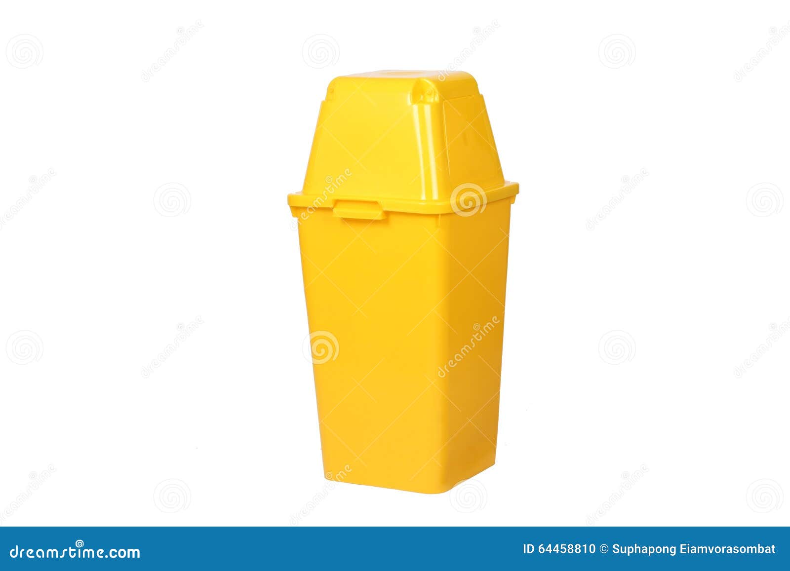 Yellow trash can. stock photo. Image of green, inhouse - 64458810