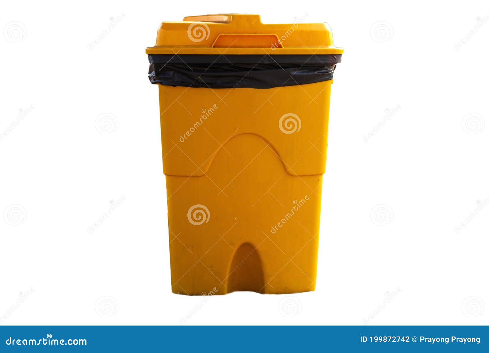 Yellow Trash Can for General Waste Stock Photo - Image of junk, clean ...