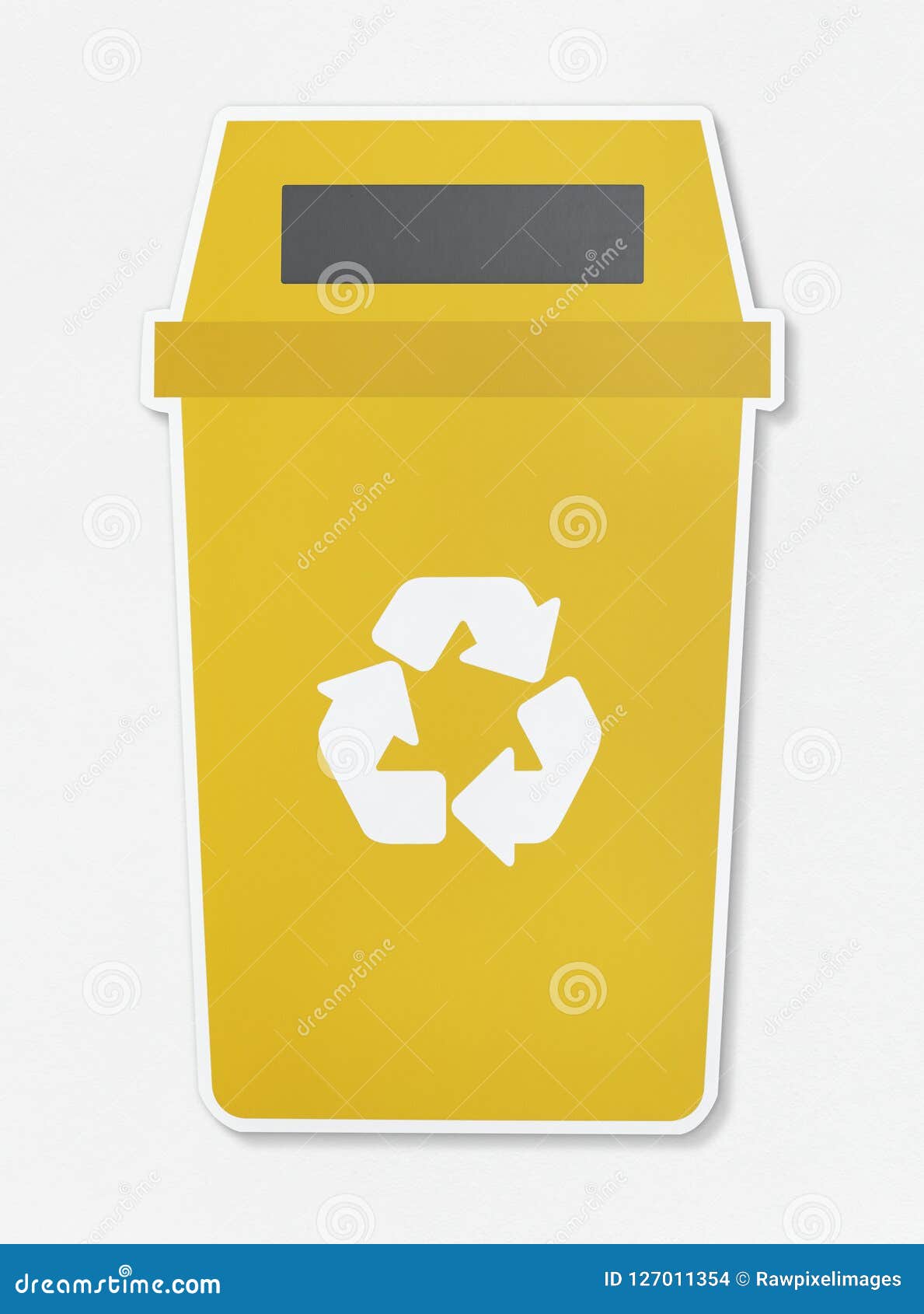Yellow Trash with a Recycle Symbol Stock Photo - Image of symbol ...