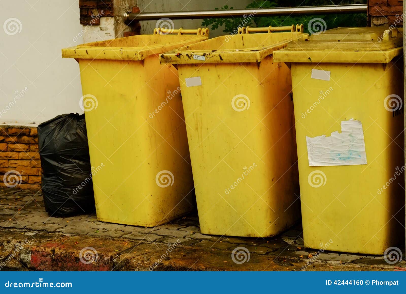 Yellow trash stock photo. Image of basket, industry, closed - 42444160