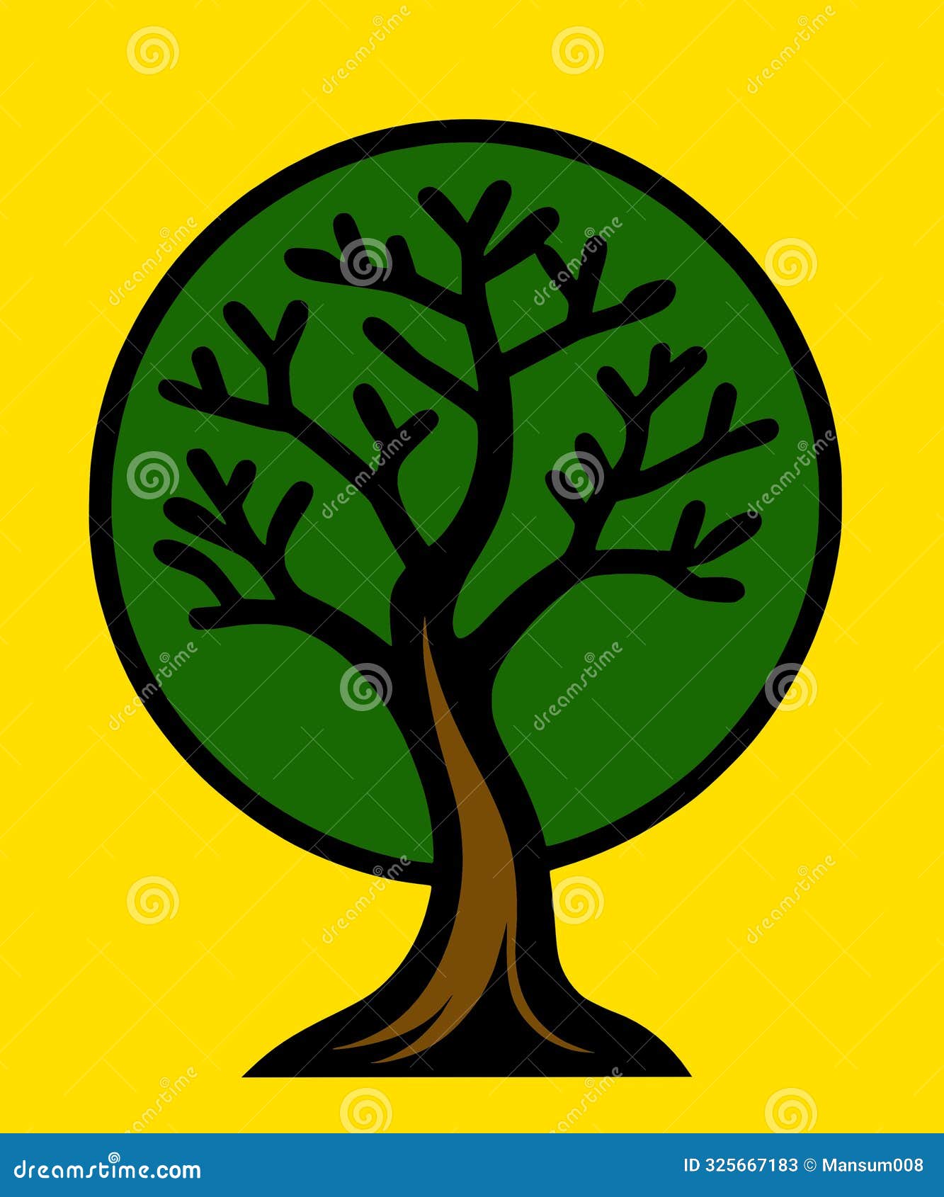 Yellow Tree Icon, Illustration Stock Illustration - Illustration of ...