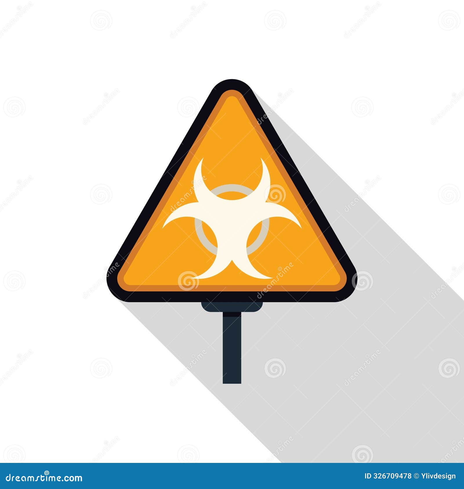 Yellow Triangle Biohazard Warning Sign Indicating Danger Stock ...