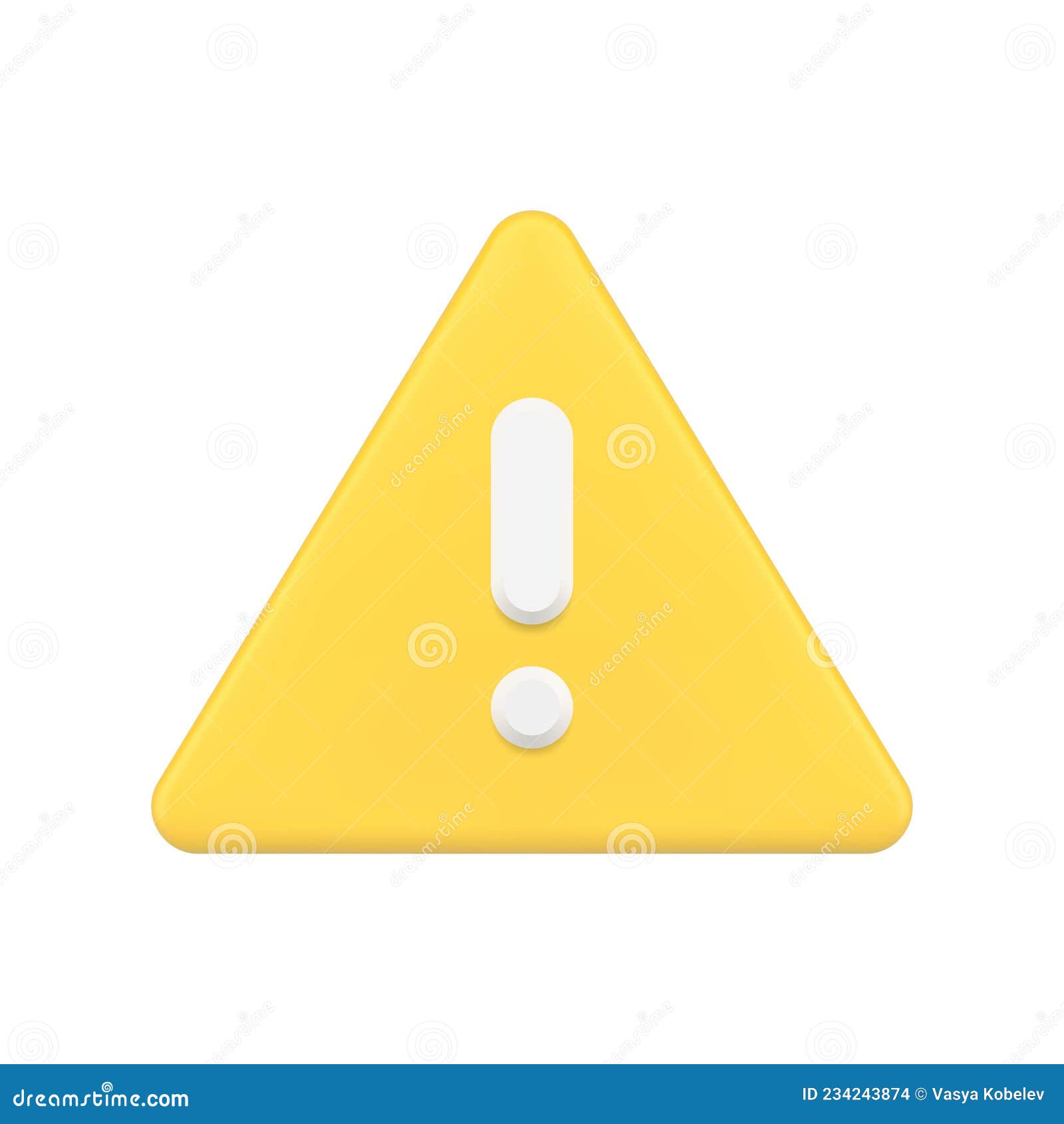 Yellow Triangle Button With Exclamation Point 3d Simple Icon Vector ...