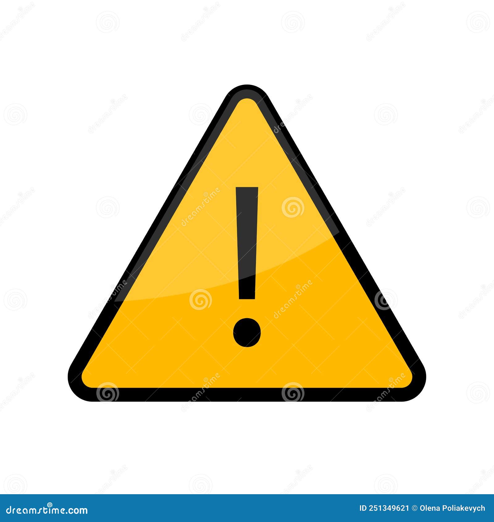 Yellow Triangle Exclamation Mark. Alert Message. Vector Illustration ...