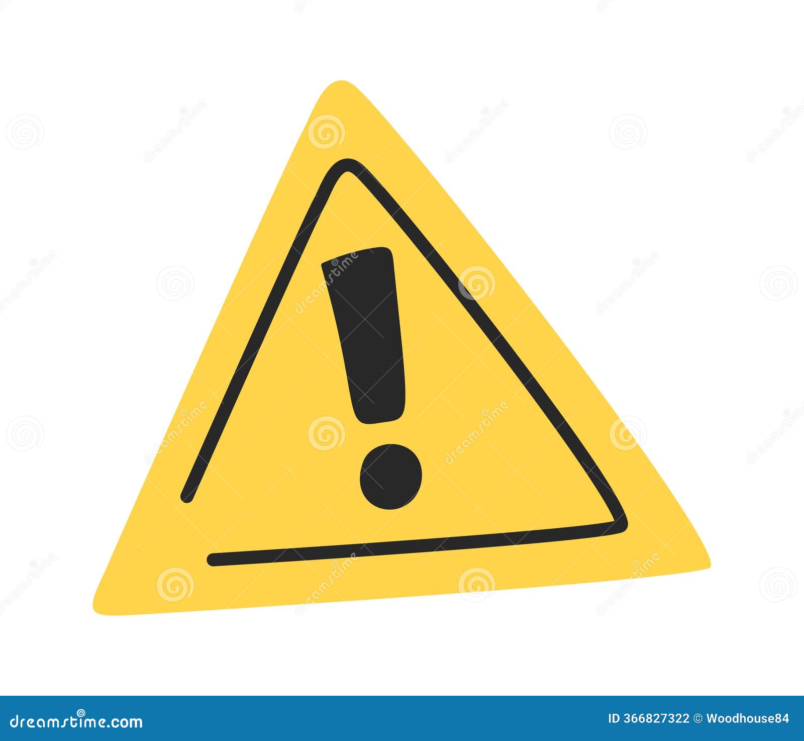 Yellow Triangle Exclamation Mark Sign Vector Illustration ...