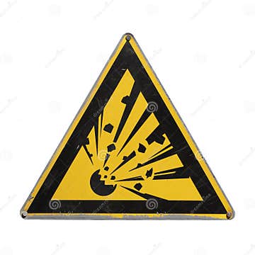 Yellow Triangle. Explosive. Warning Danger. Stock Image - Image of ...