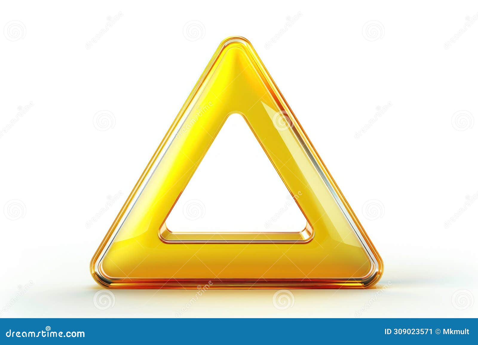 Yellow Triangle Object on White Background, Simple and Striking ...