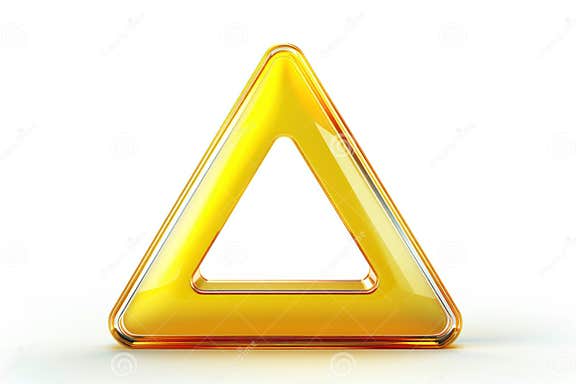 Yellow Triangle Object on White Background, Simple and Striking ...
