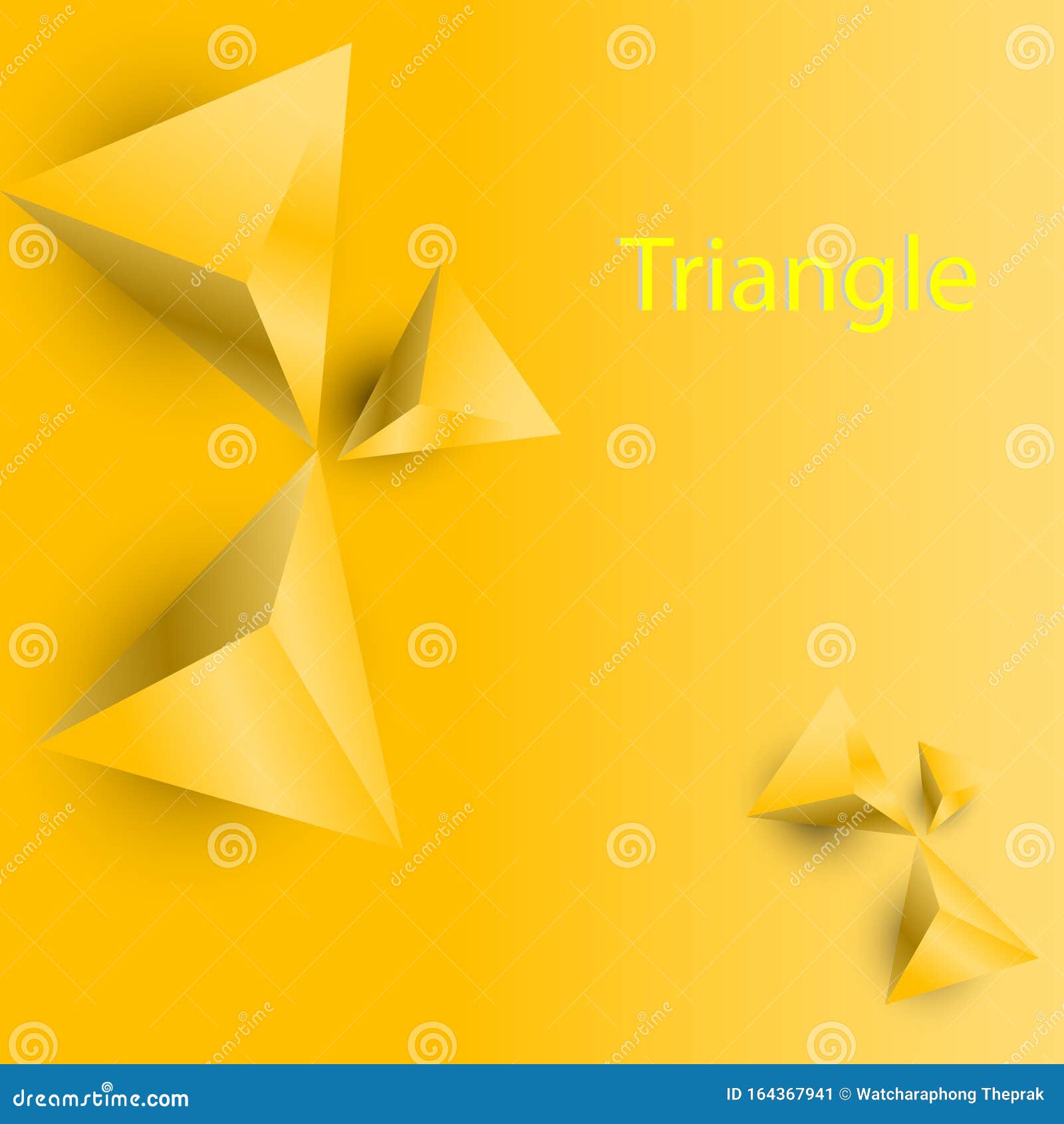 Yellow Triangle Object and Yellow Background Stock Vector ...