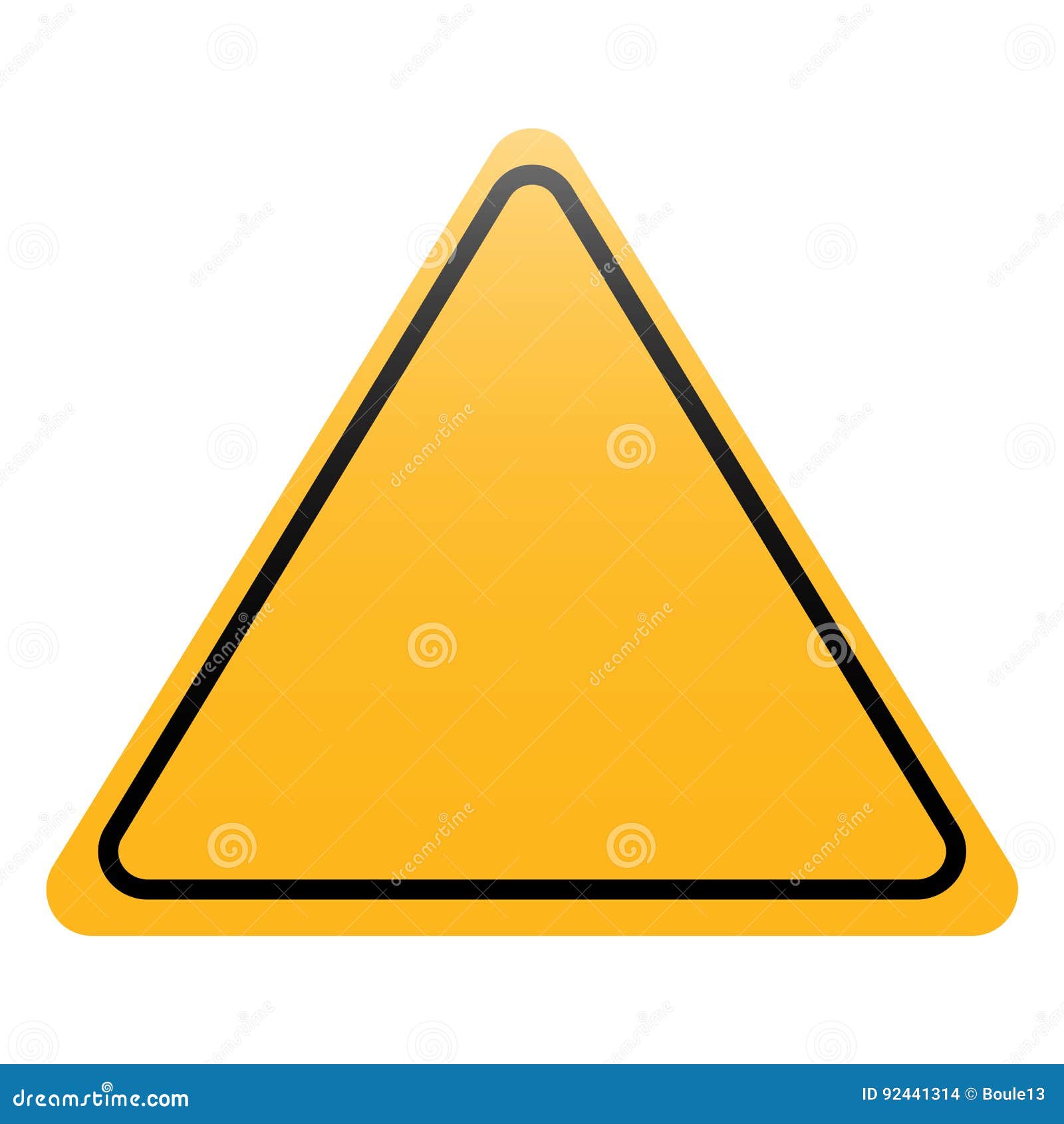 Yellow Triangle Road Sign Isolated on White Stock Vector - Illustration ...