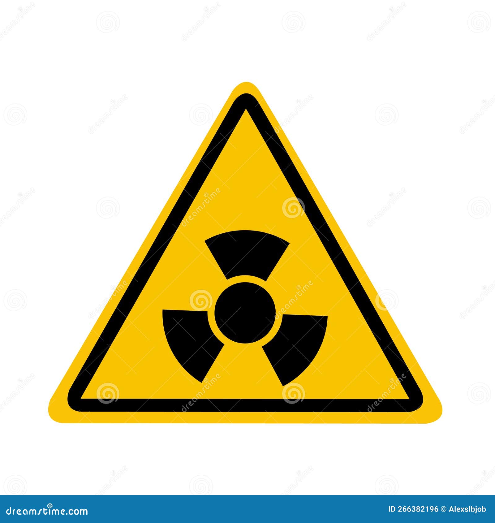 A Yellow Triangle with a Shamrock Inside. Sign of Radioactive Danger ...