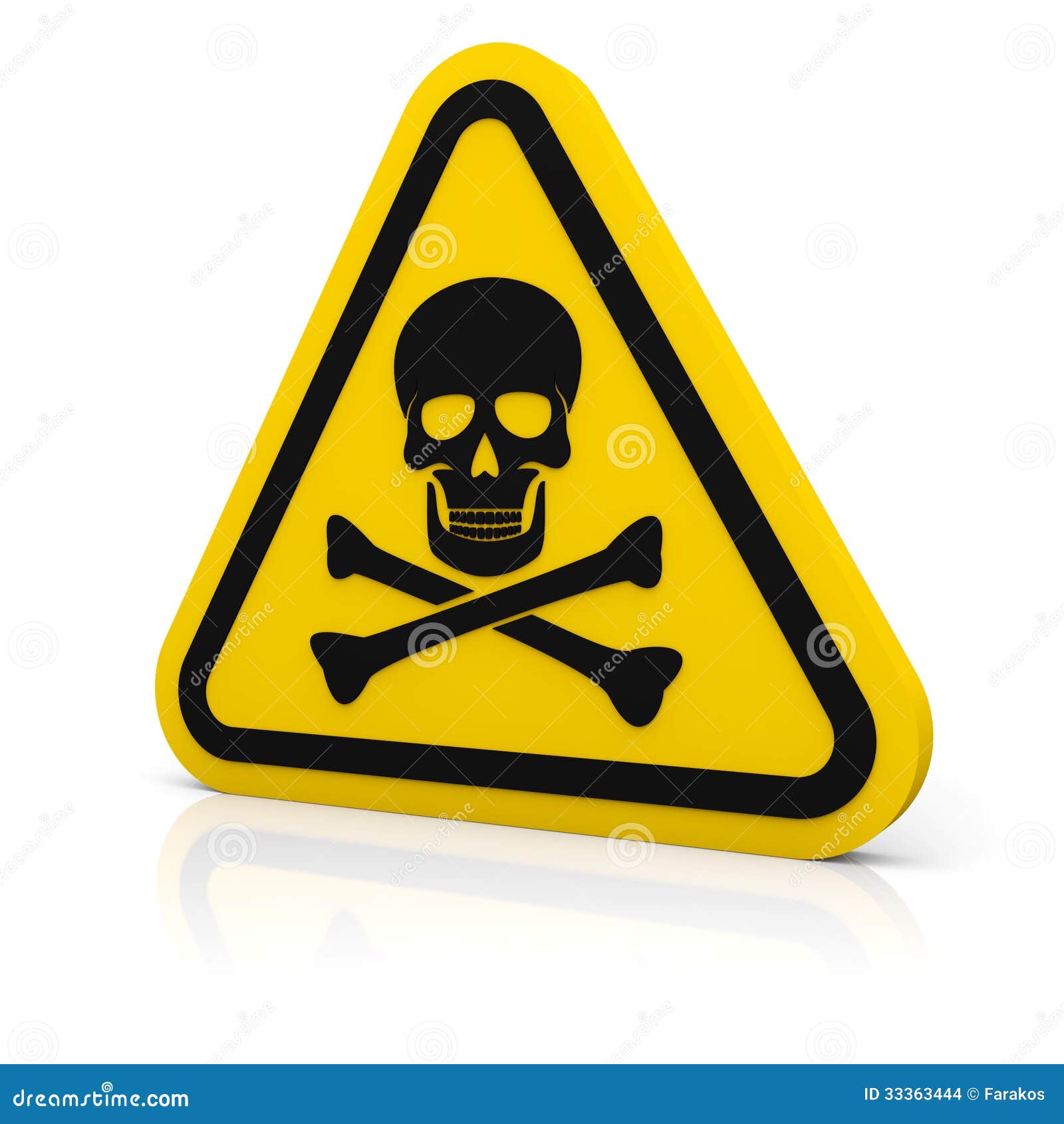 Yellow Triangle Warning Deadly Sign Stock Illustration - Illustration ...