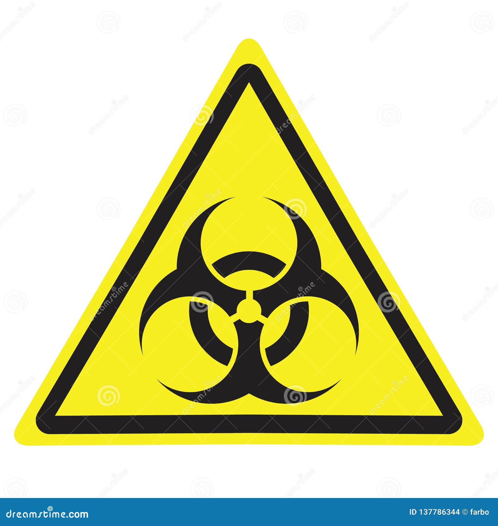 Yellow Triangle Warning Sign with Biohazard Symbol Stock Vector ...