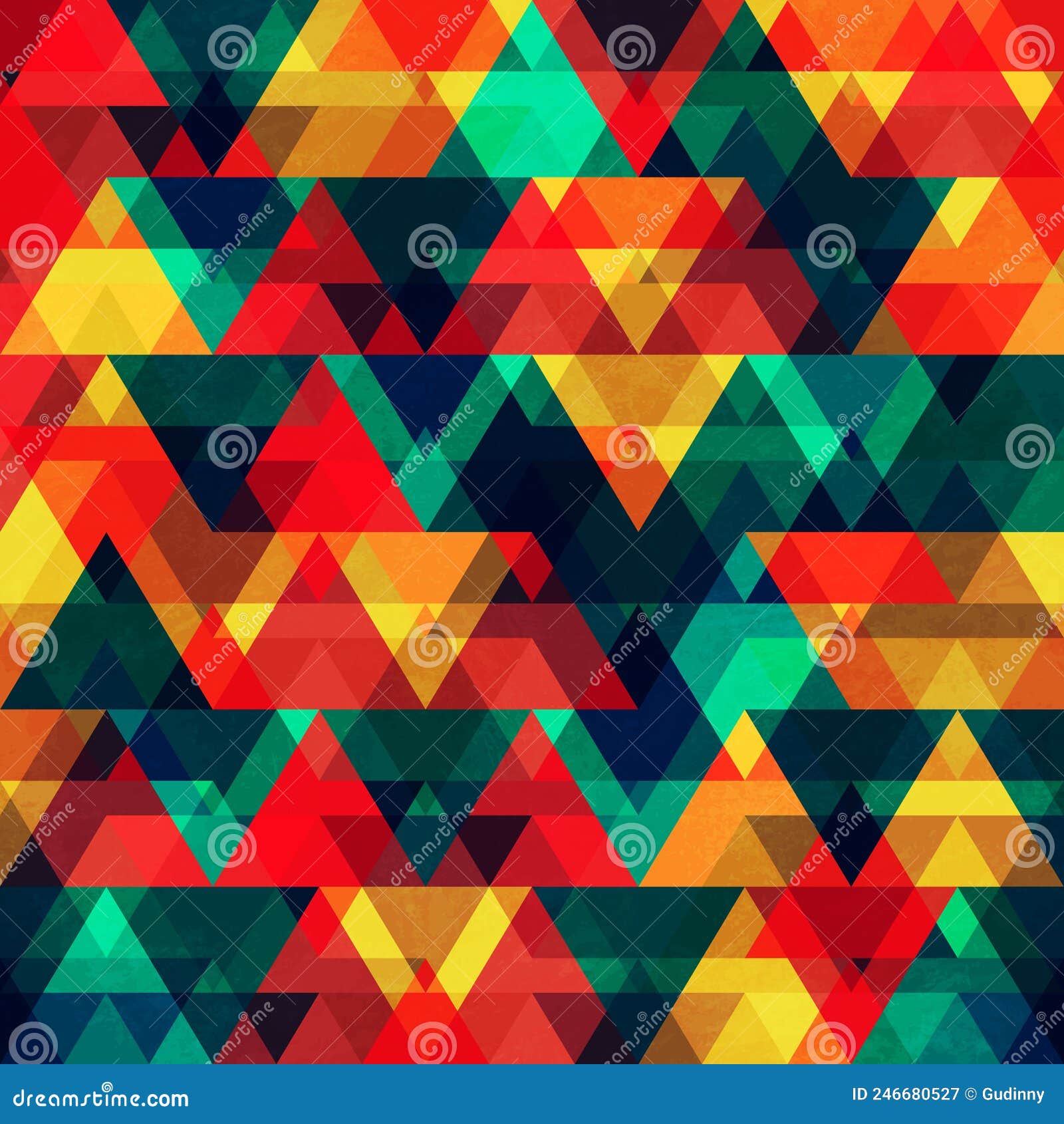 Yellow Triangles Seamless Pattern Stock Vector - Illustration of modern ...