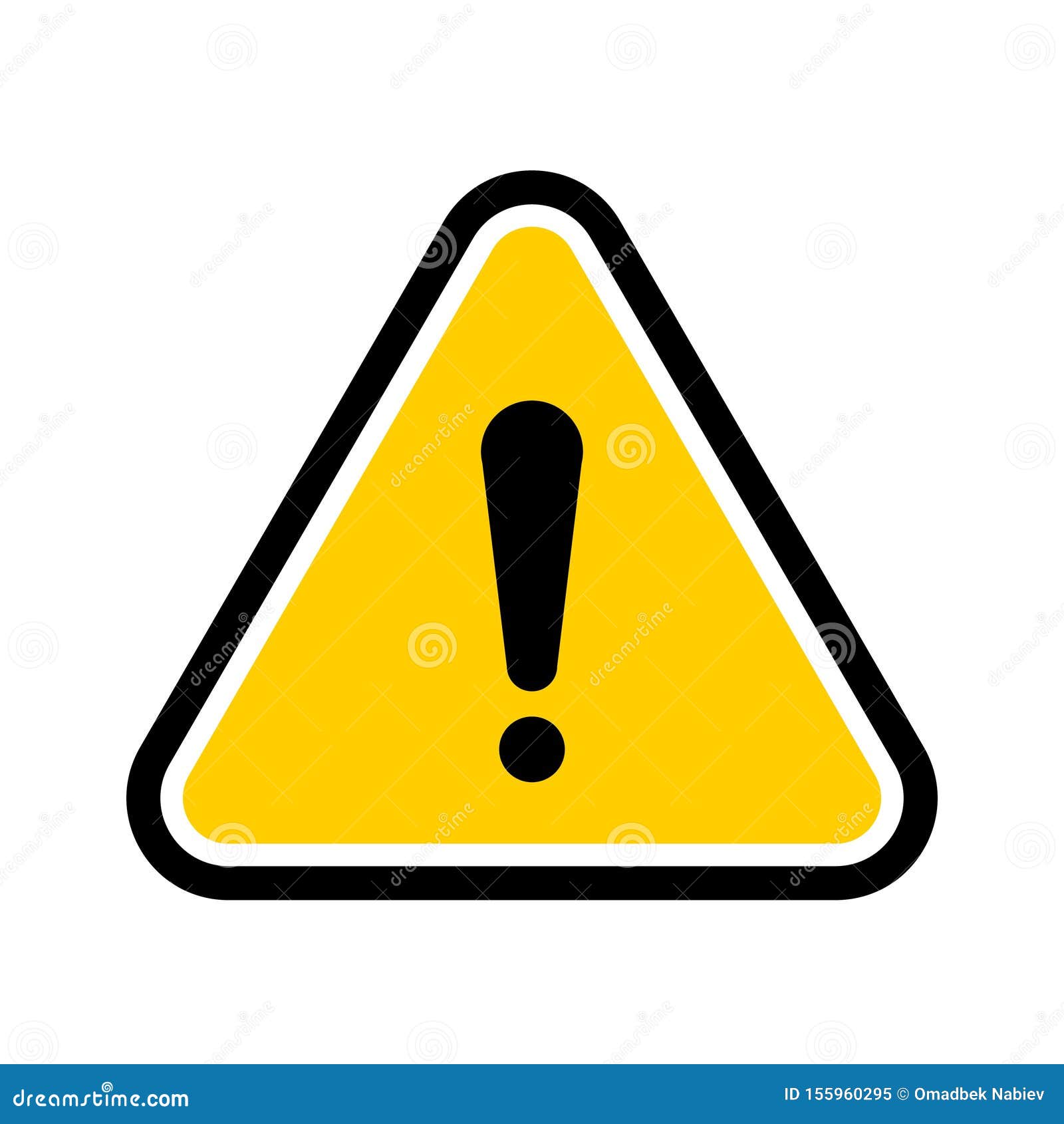 Yellow Triangular Hazard Warning Symbol. Stock Vector - Illustration of ...