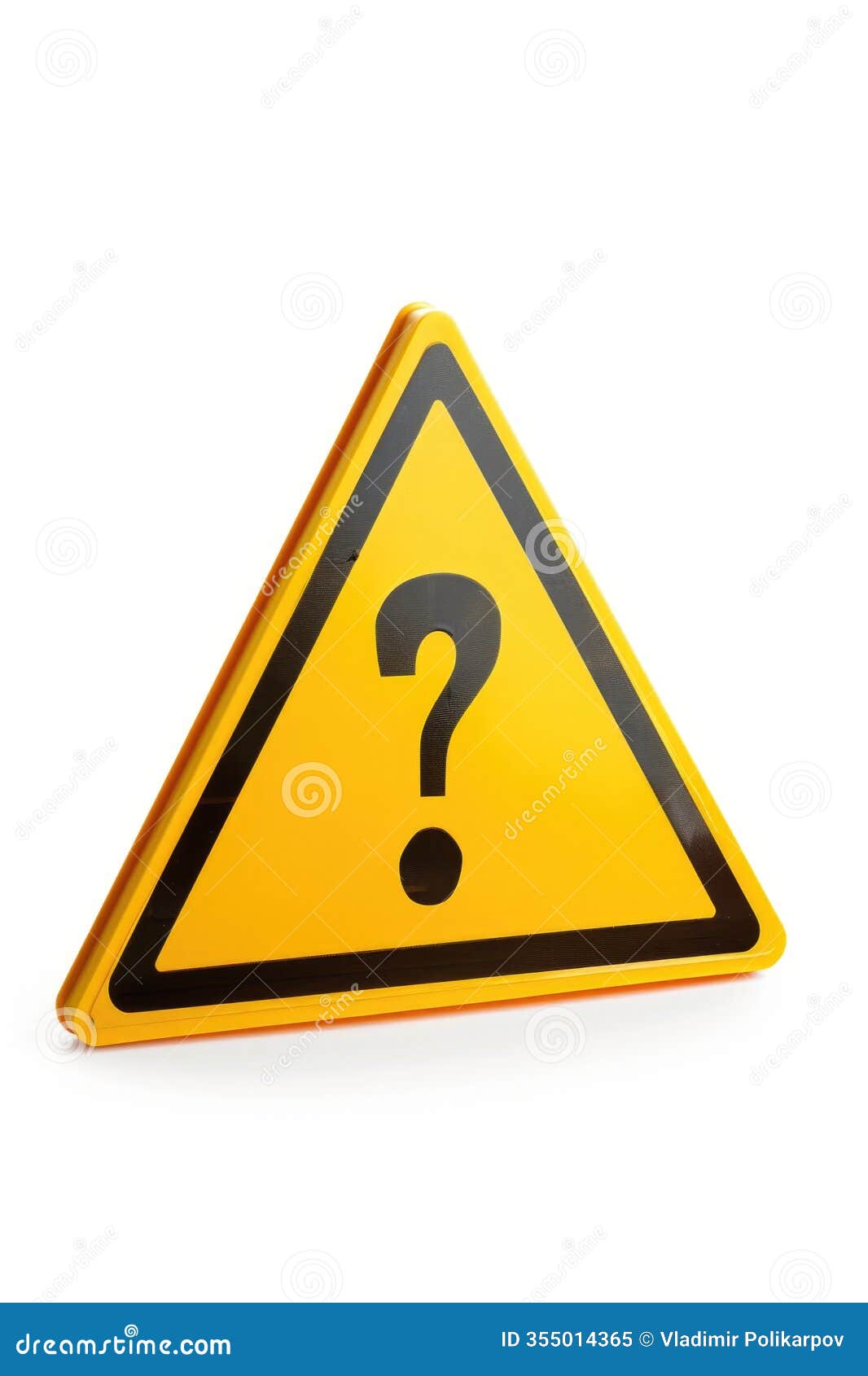 A Yellow Triangular Sign with a Question Mark, Often Used As a Warning ...