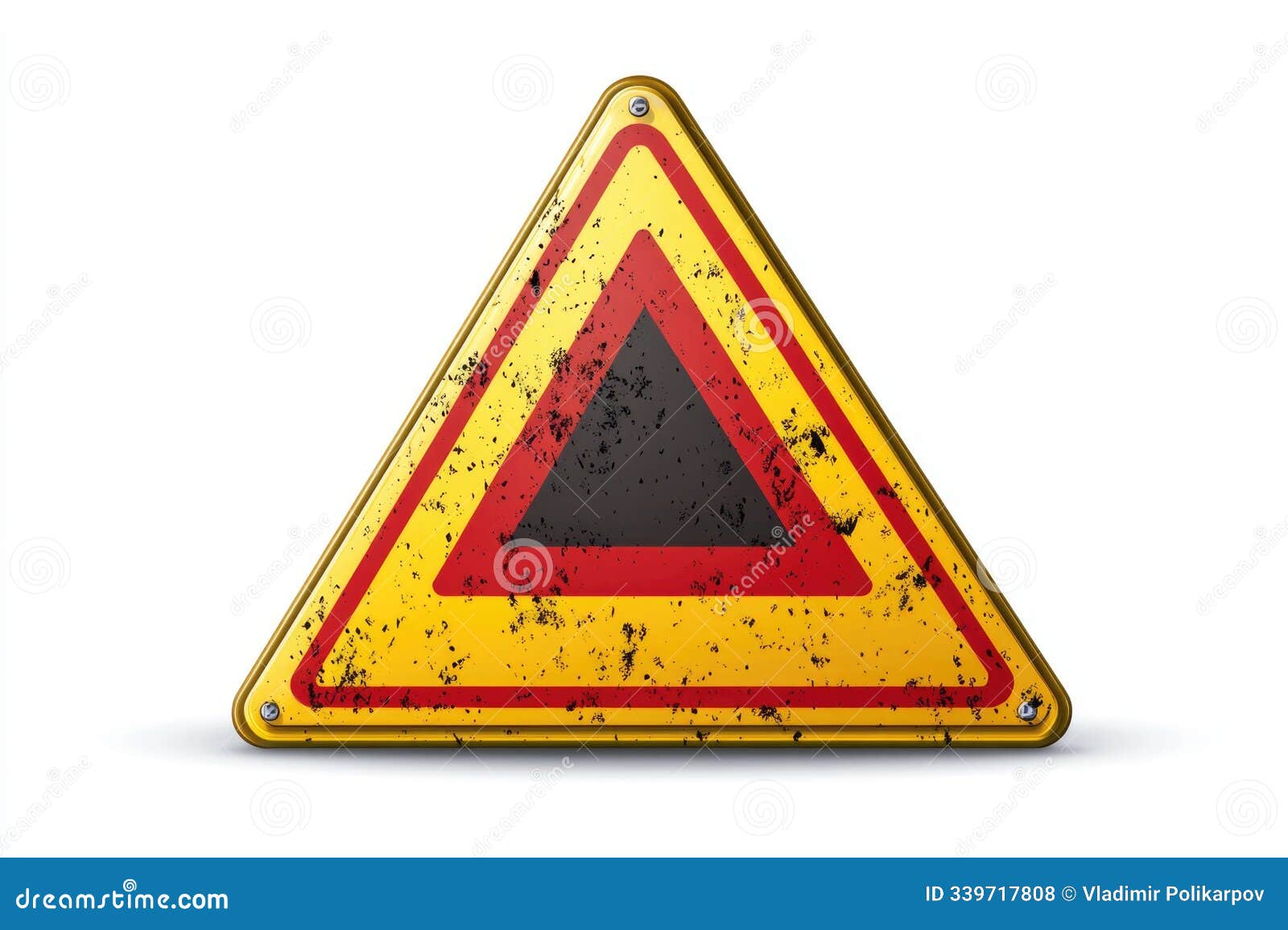 A Yellow Triangular Sign with a Red Triangle on it, Used for Warning ...