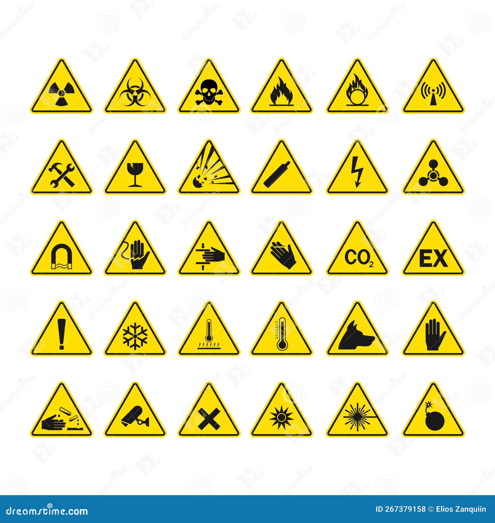 Warning Sign Symbol Collection Stock Vector - Illustration of document ...
