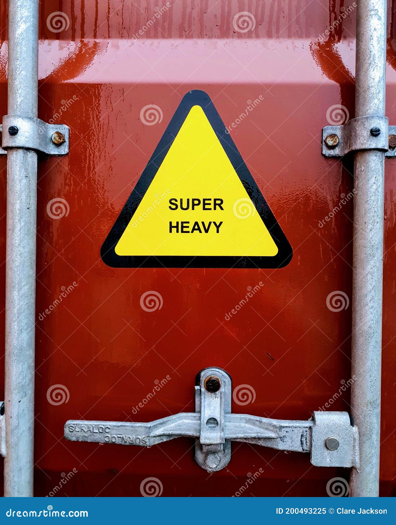 A Yellow Warning Triangle Informing of a Super Heavy Weight Stock Image ...