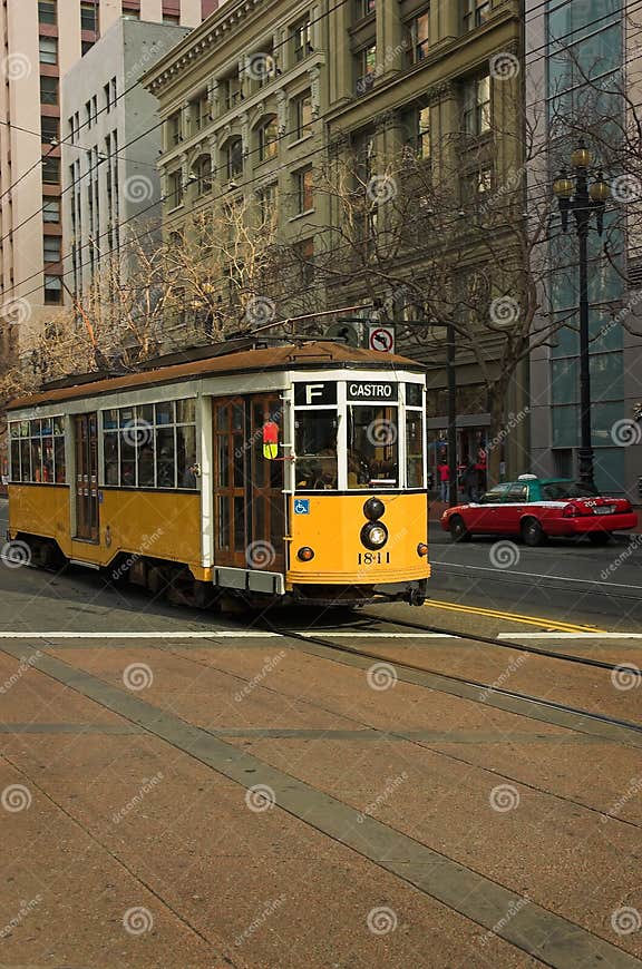 Yellow Trolley stock photo. Image of move, italy, streetcar - 1901542