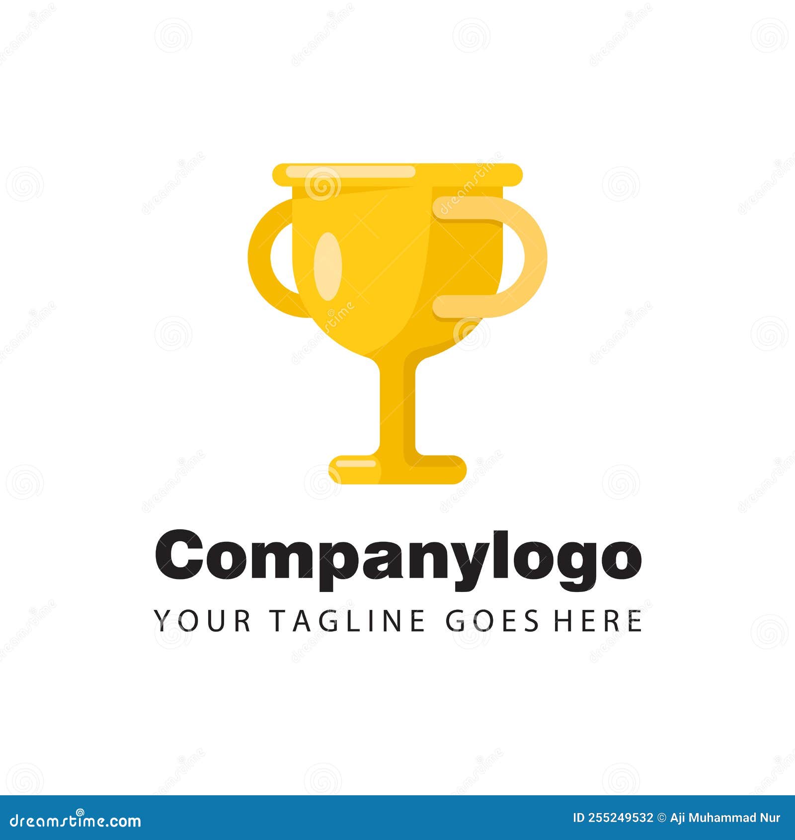 Yellow Trophy Flat Design for Logo Company Stock Vector - Illustration ...