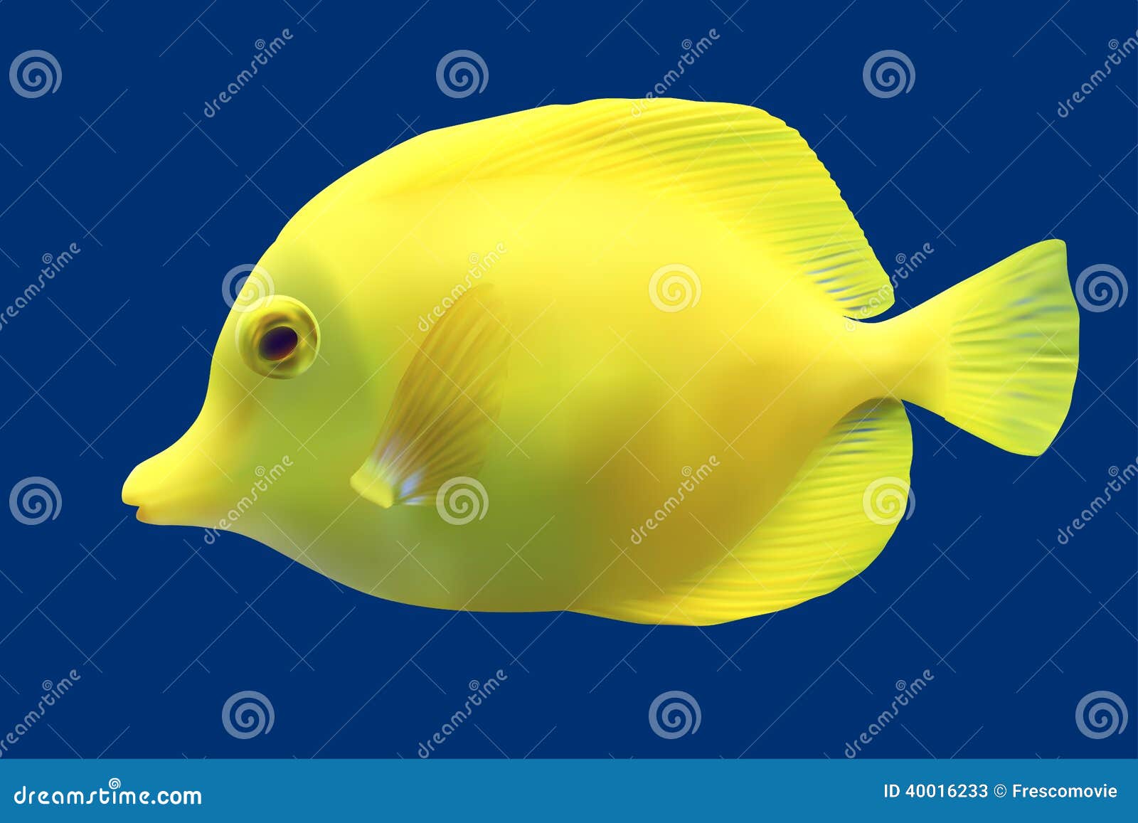 Yellow tropical fish. stock vector. Illustration of animal - 40016233