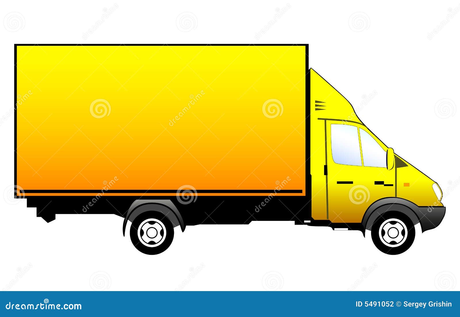 Yellow truck stock vector. Illustration of delivering - 5491052