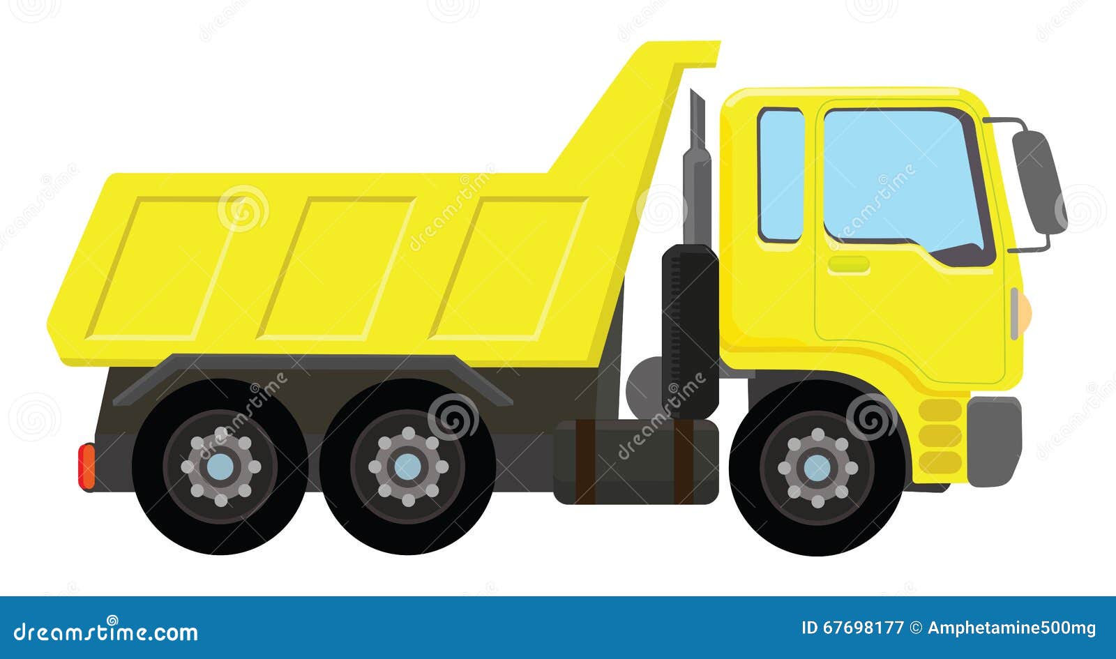 Yellow Truck. Blue Infographic Set, Ground Works Blue Machines Vehicles ...