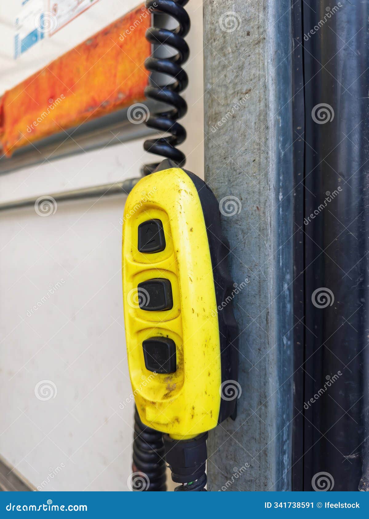 Yellow Truck Liftgate Remote Control Mounted Inside Truck Stock Image ...