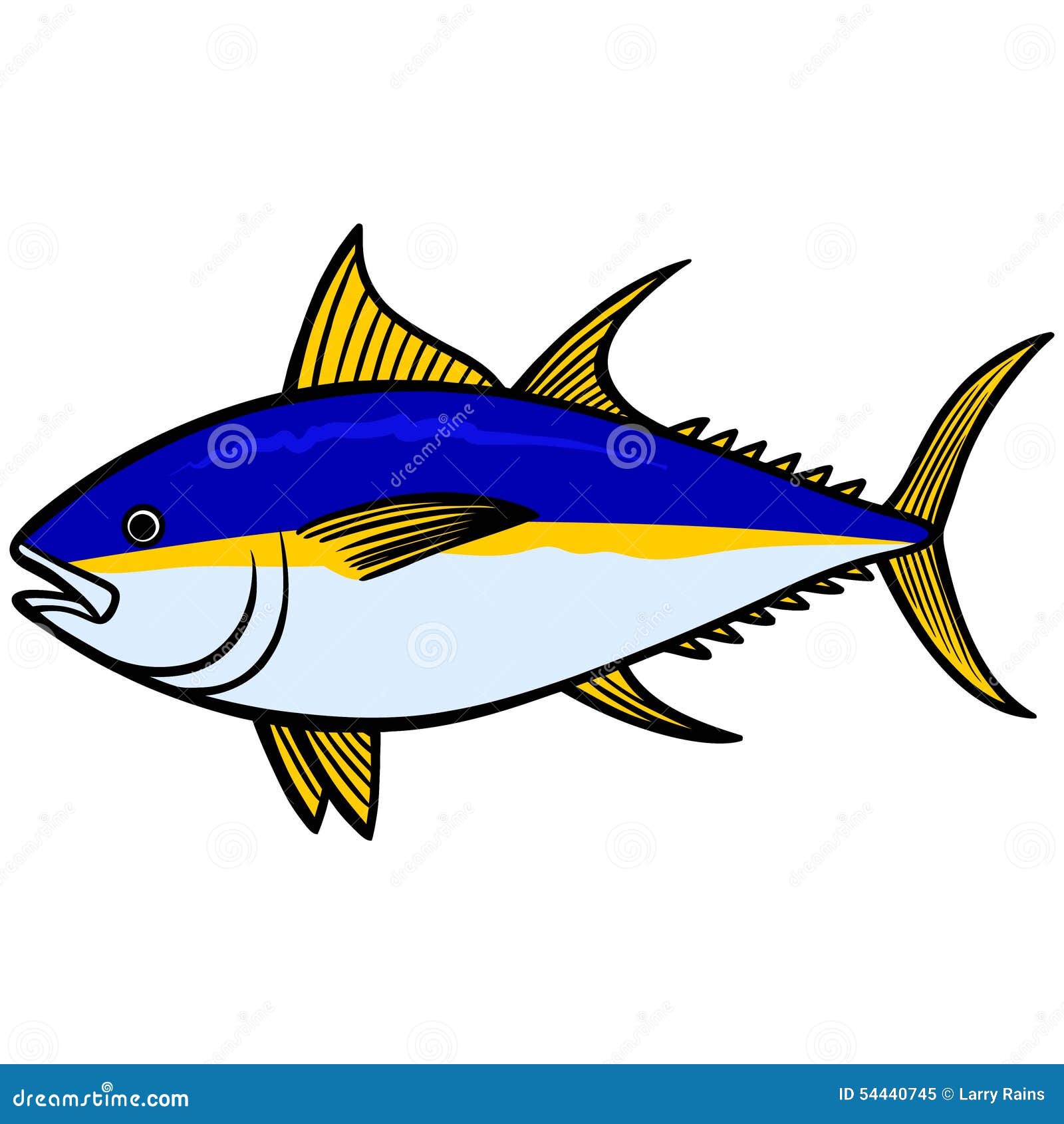 Yellow Tuna stock vector. Illustration of seafood, yellow - 54440745