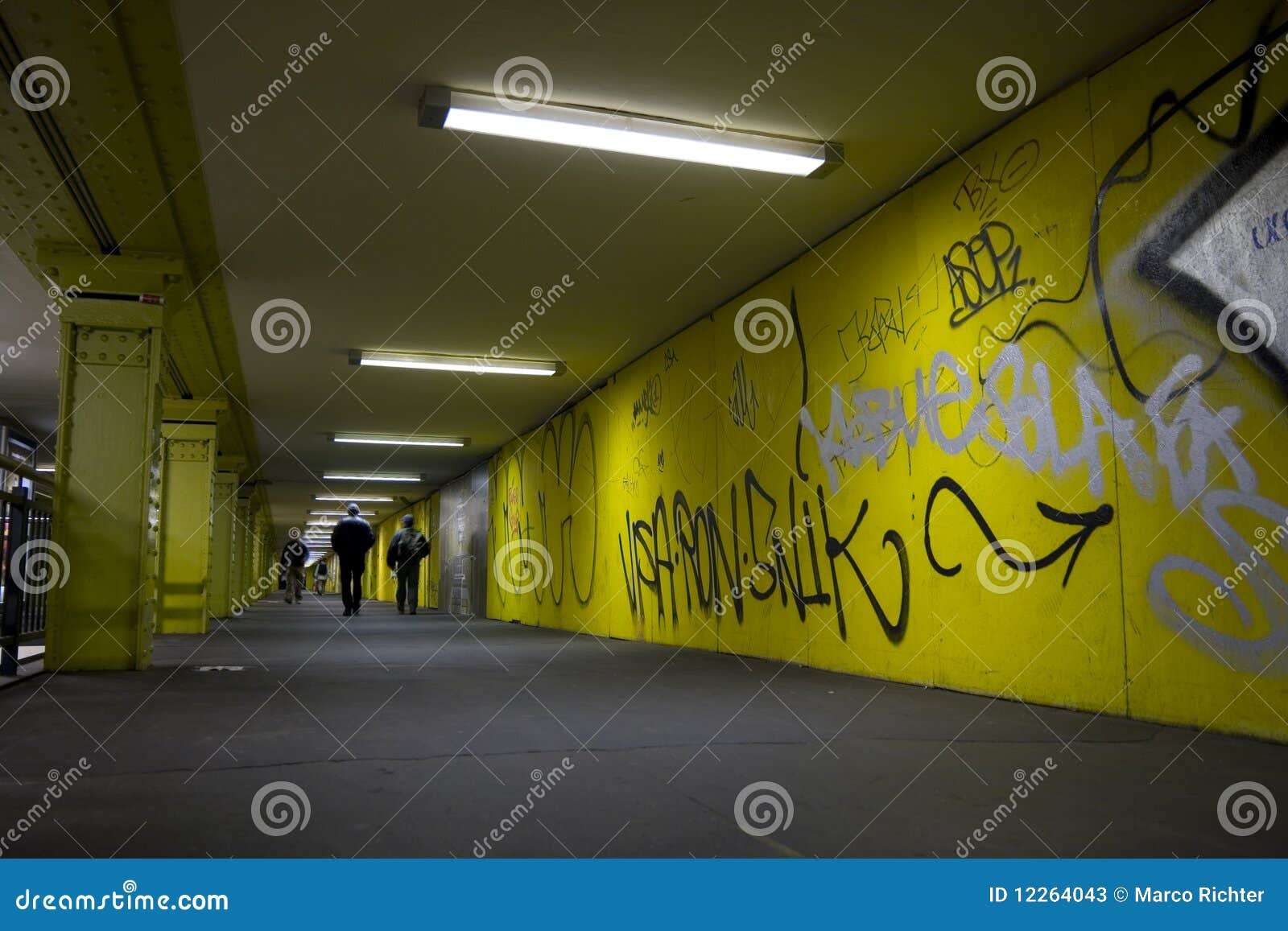 Yellow tunnel editorial stock photo. Image of light, illuminated - 12264043