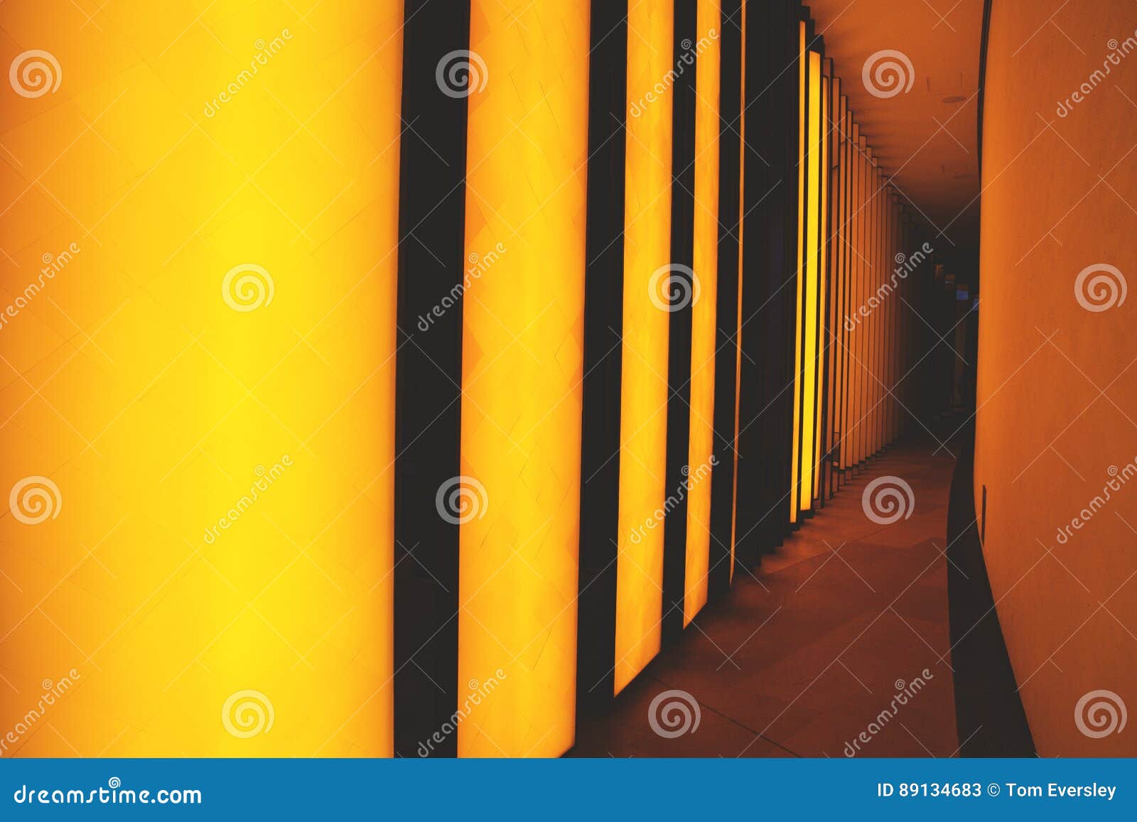 Yellow tunnel in city stock image. Image of building - 89134683