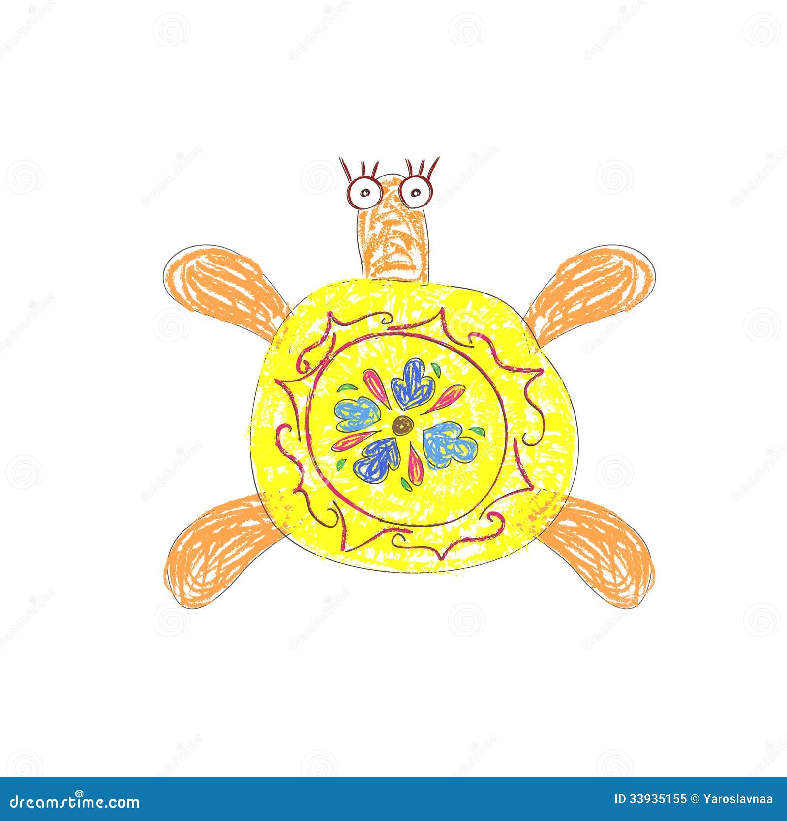 Yellow Turtle vector stock vector. Illustration of happy - 33935155