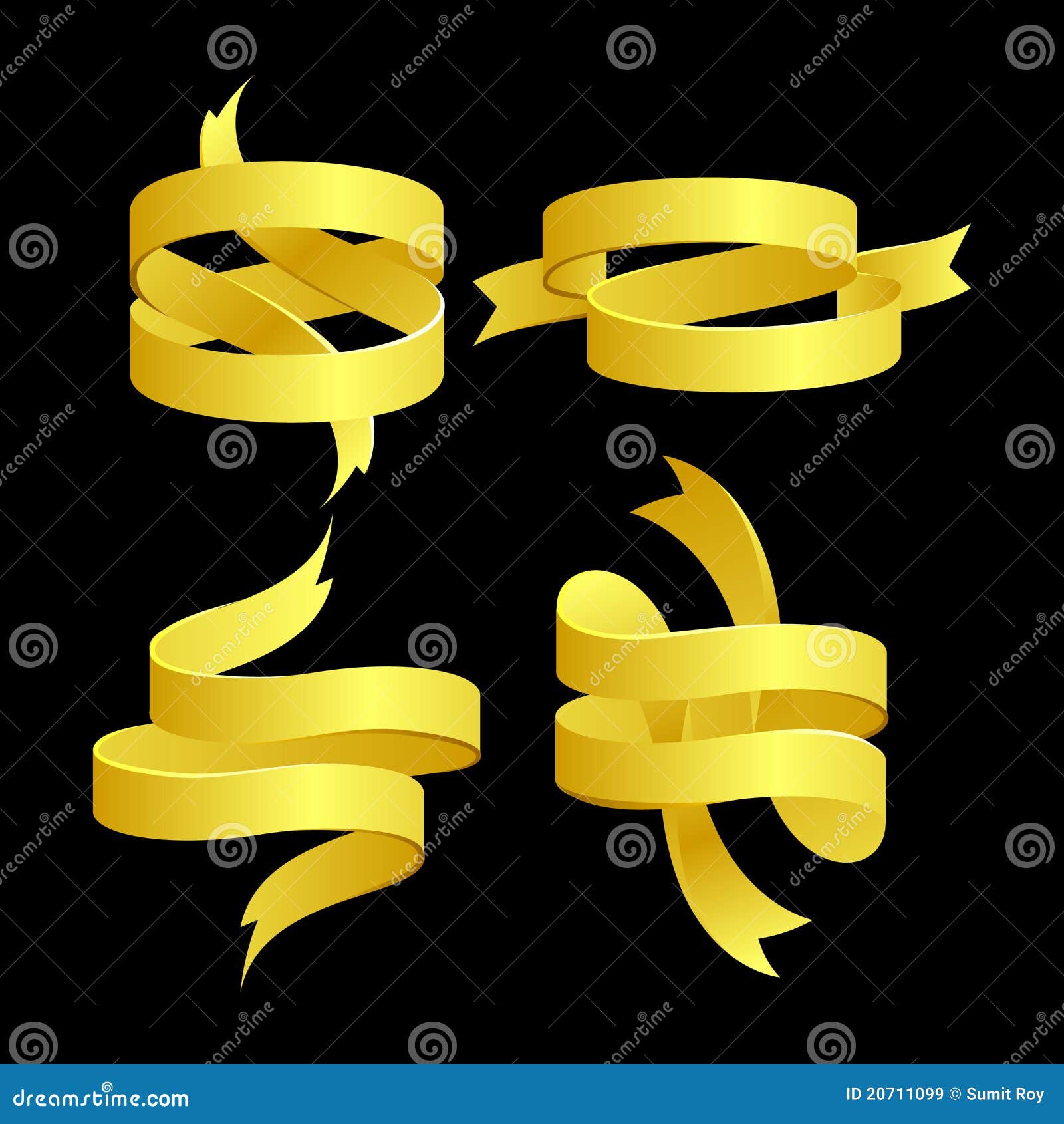 Yellow twisted banners stock illustration. Illustration of promotion ...