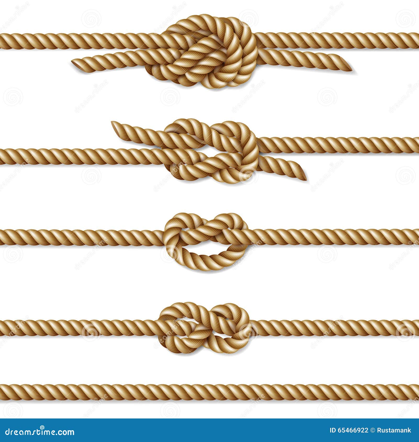 Yellow Rope Woven Border With Rope Knots Vector Image Gray White Rope