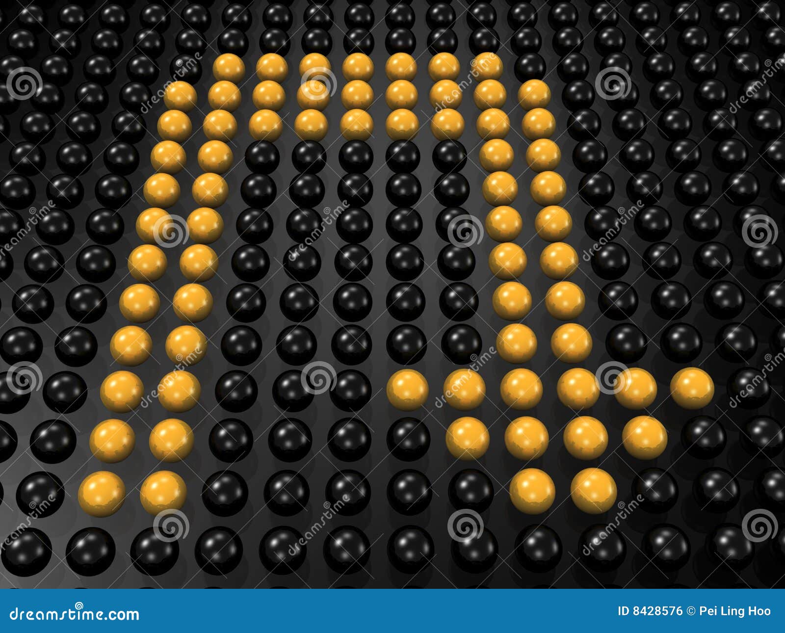 Yellow U Turn Sign Formed by Group of Sphere Stock Illustration ...