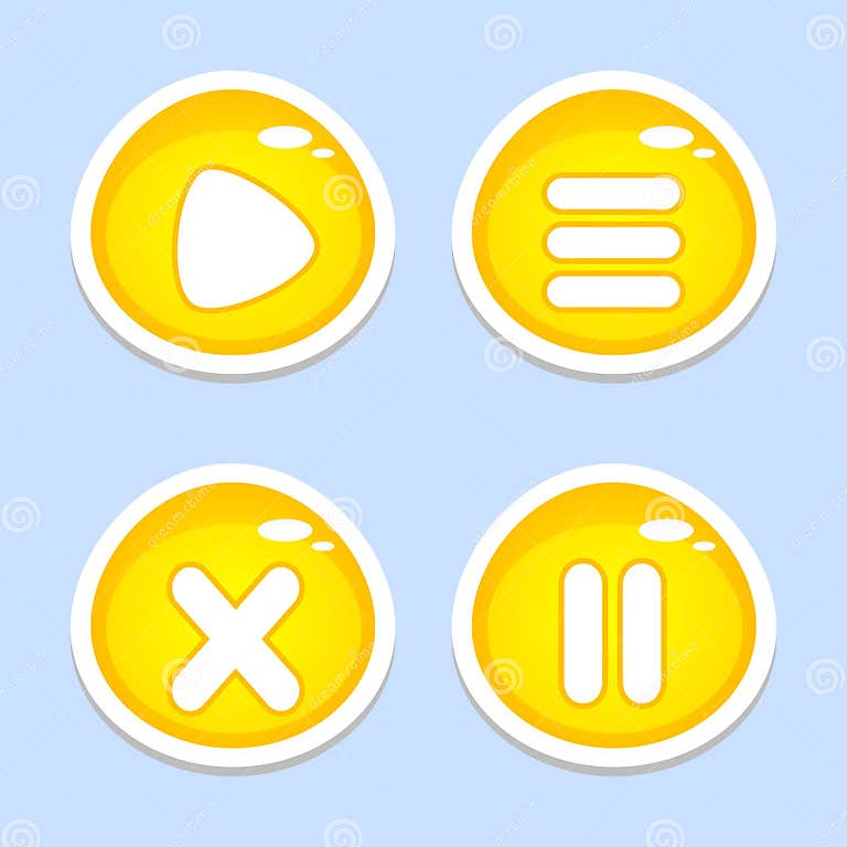 Yellow UI Elements for App or Game Stock Vector - Illustration of ...