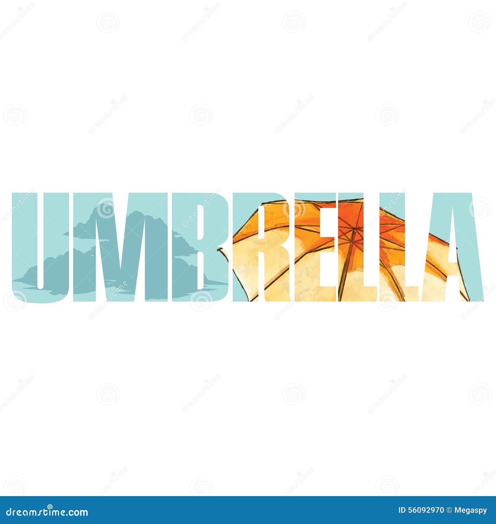 Yellow umbrella sign stock vector. Illustration of template - 56092970