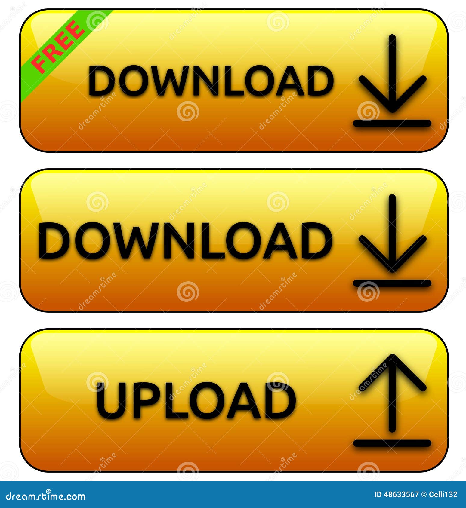 Yellow Upload/download Buttons Stock Vector - Illustration of upload ...