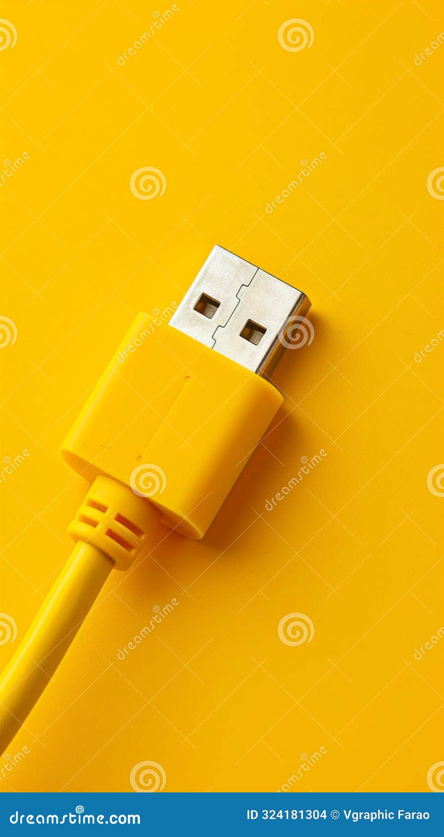 Yellow Usb Cable on Yellow Background, Minimalistic Studio Shot ...
