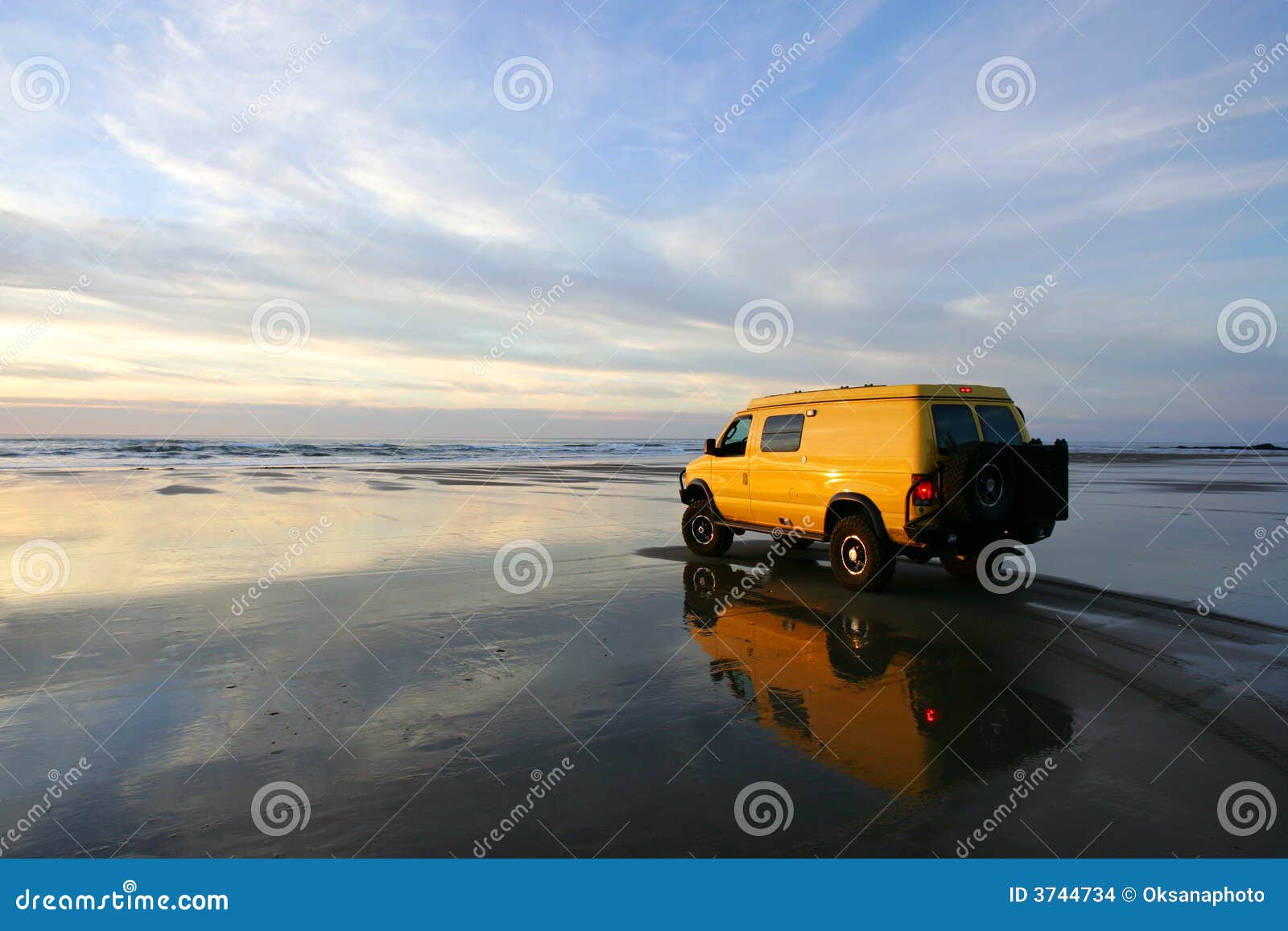 Yellow Van stock photo. Image of destination, mirror, orange - 3744734